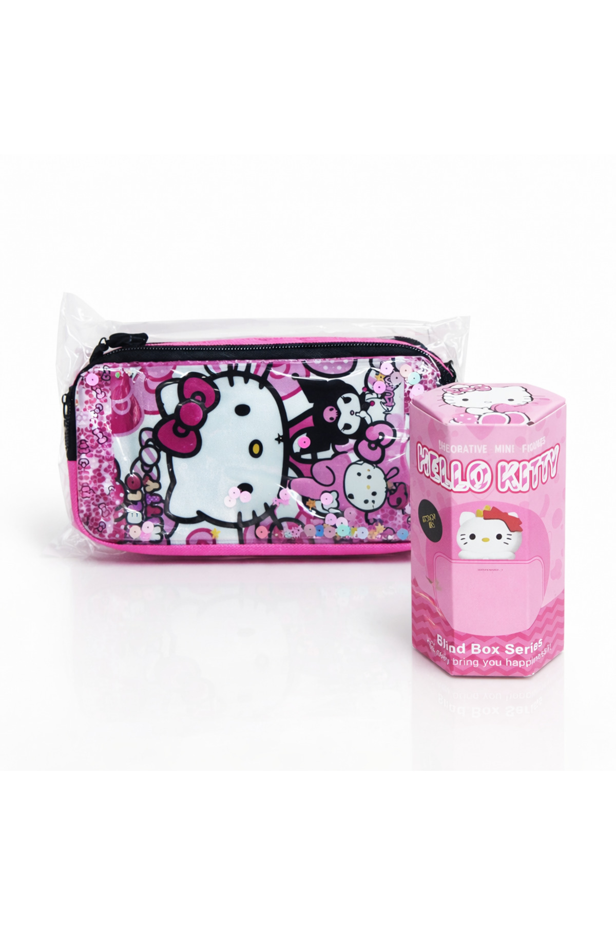 ada çanta kırtasiye süper ikili Hello Kitty çift bölmeli kalemlik ve ...