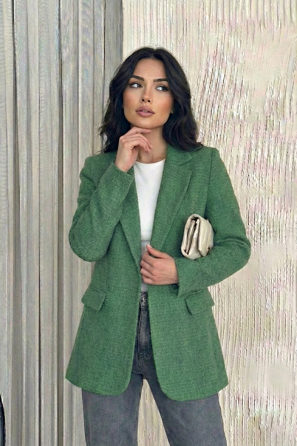 diaves Yeşil Tek Düğme Astarlı Tuvit Ceket - Fiyatı, Yorumları