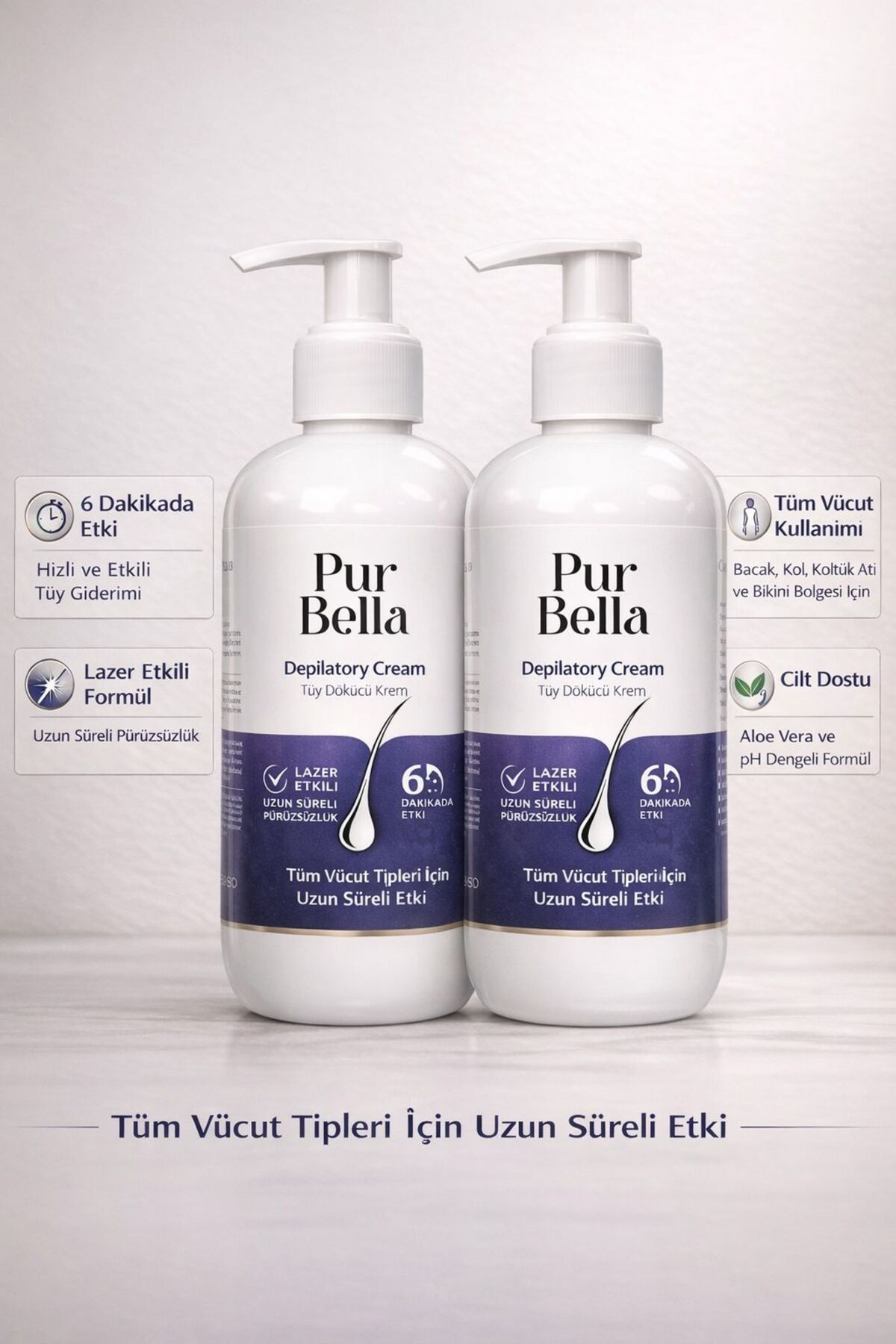 PUR BELLA TÜY DÖKÜCÜ KREM İKİLİ SET ALOE Tüm Cilt Tipleri İçin - Fiyatı ...