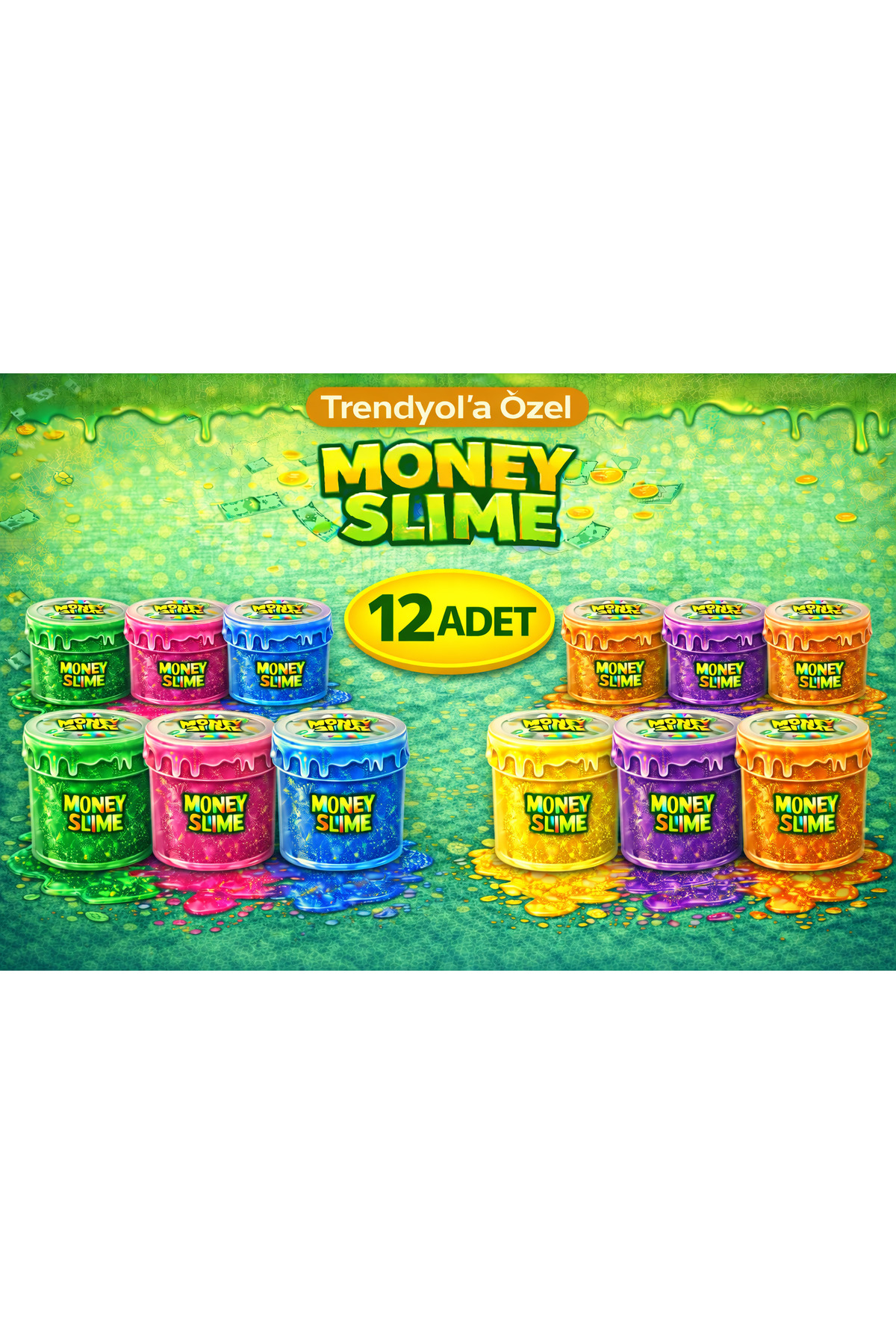 ümit toys 12 Adet MONEY SLİME Hazır slime Slime jeli Slaym .eğitici ...