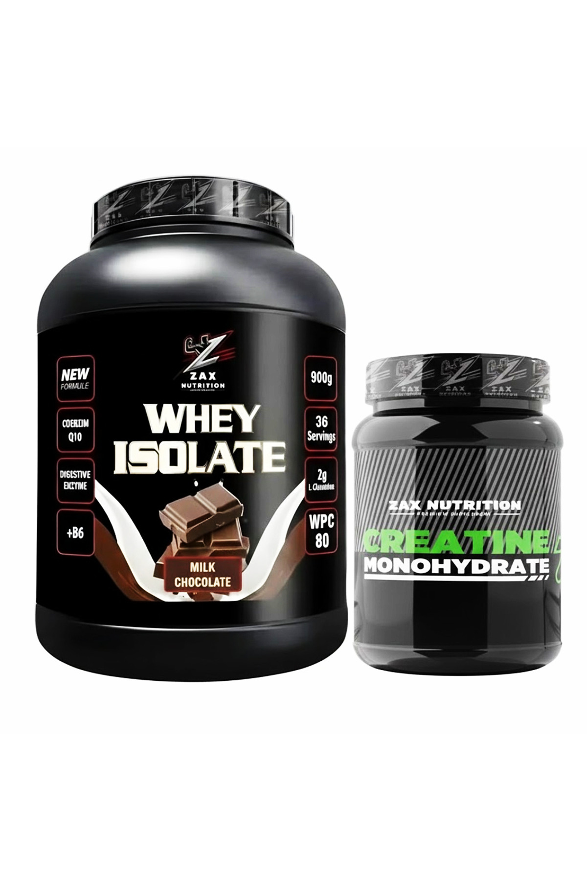 zax nutrition zax WHEY ISOLATE (MİLK CHOCOLATE )900GR + CREATİN 300 GR ...