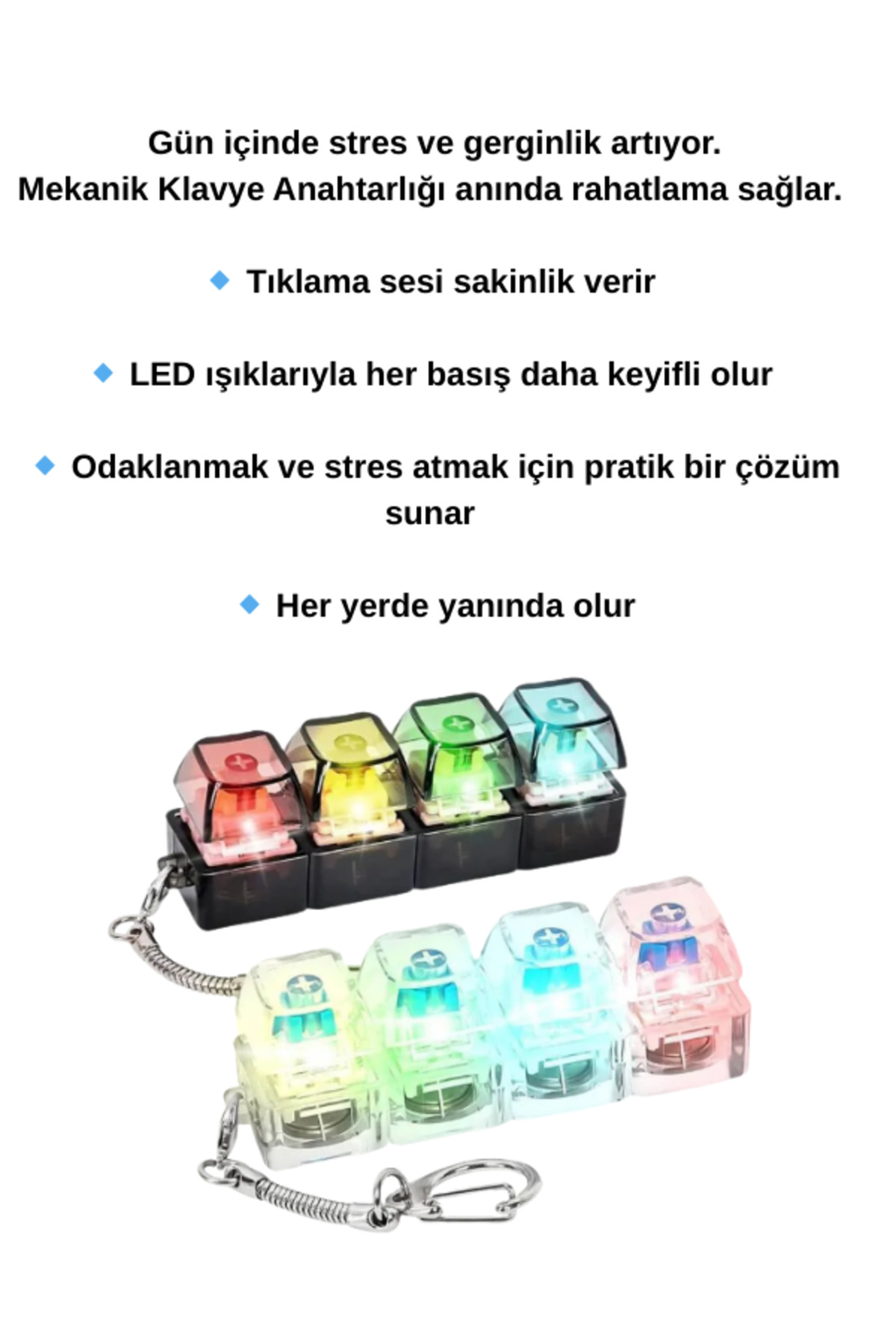 BalonKasaba Işıklı Klavye-Stres Giderici Anahtarlık-Click Sesli-Stress ...