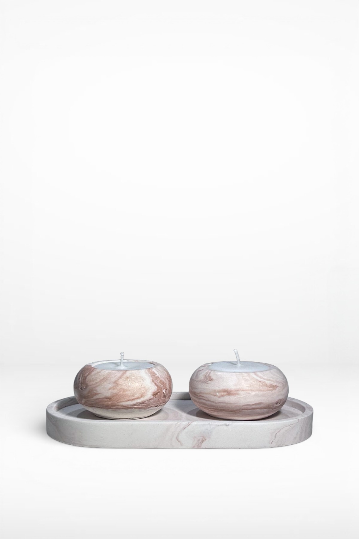 MORF Design Mermer Serisi - 2'li Mum ve Mini Tepsi Seti - Fiyatı, Yorumları