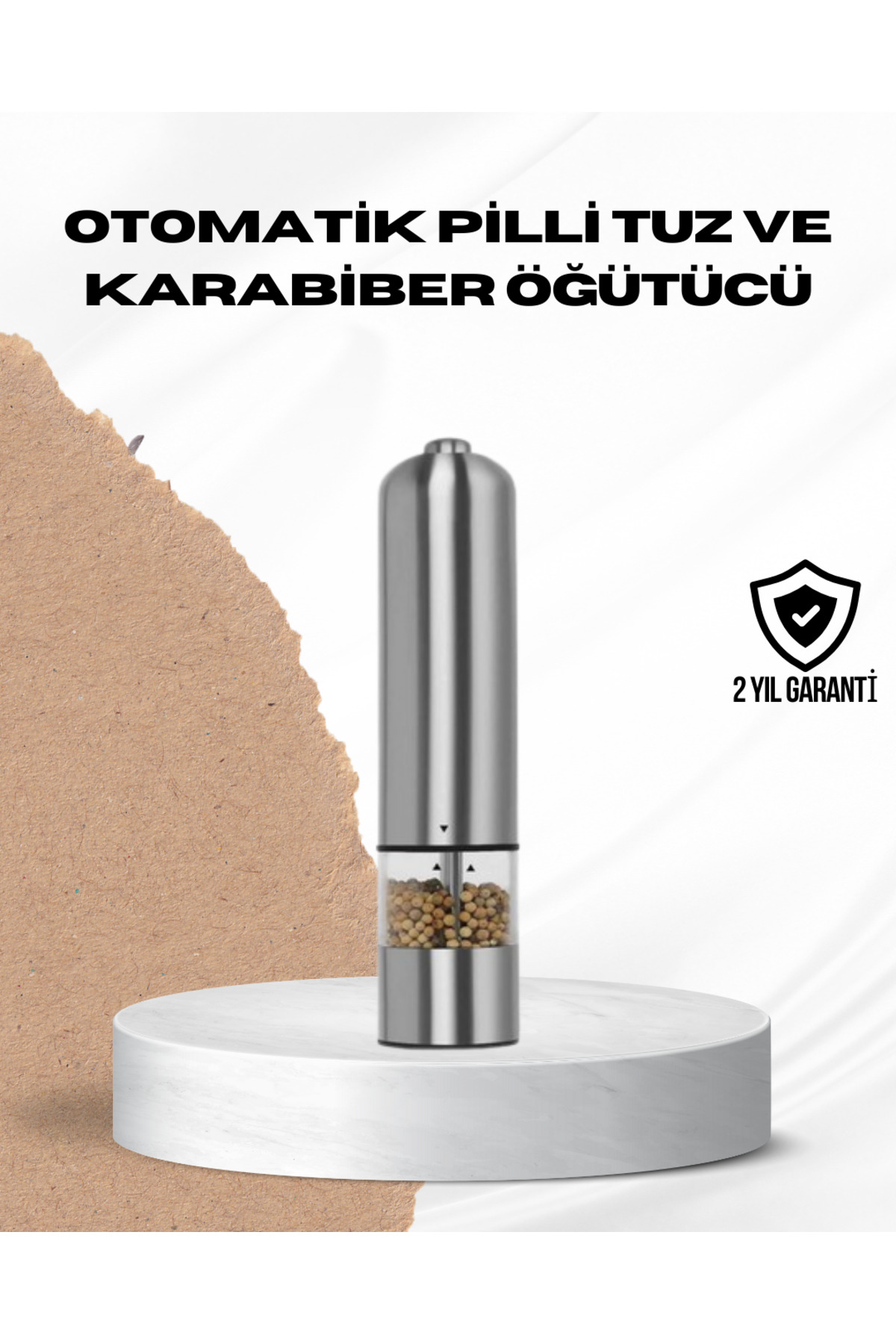 MBB ETİCARET Tek Elle Kullanılan Otomatik Baharat Değirmeni Işıklı ...