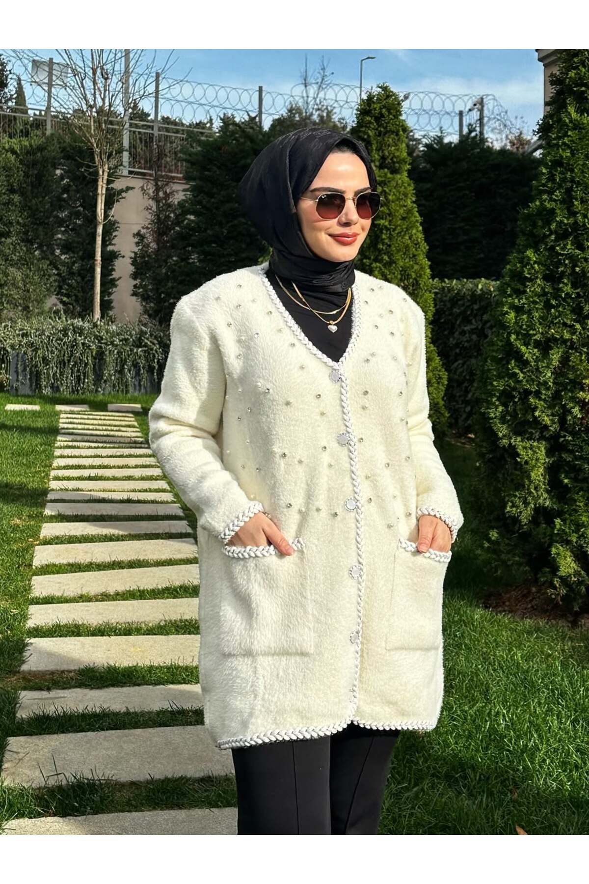 MİSS NİVORA Angora Hasır Örgü Hırka – Yumuşak Dokulu, Şık ve Zarif ...