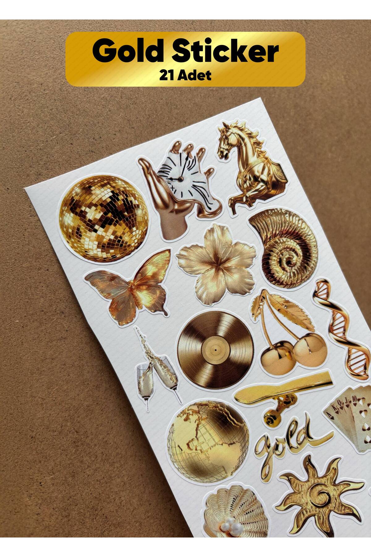 hdsticker 21 Adet Gold Temalı Sticker Seti Ajanda Planner Bullet ...