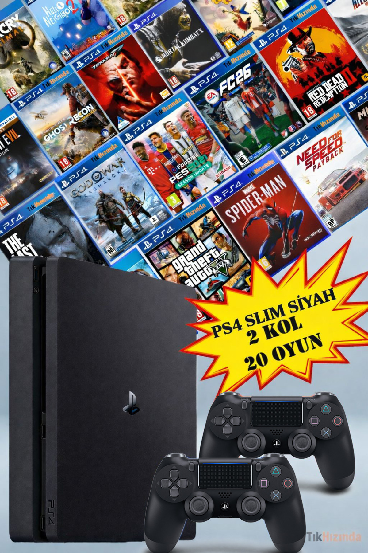 TıkHızında Sony Playstation 4 Siyah - [20 Oyun] 2 Kol Outlet Ürün (12. ...