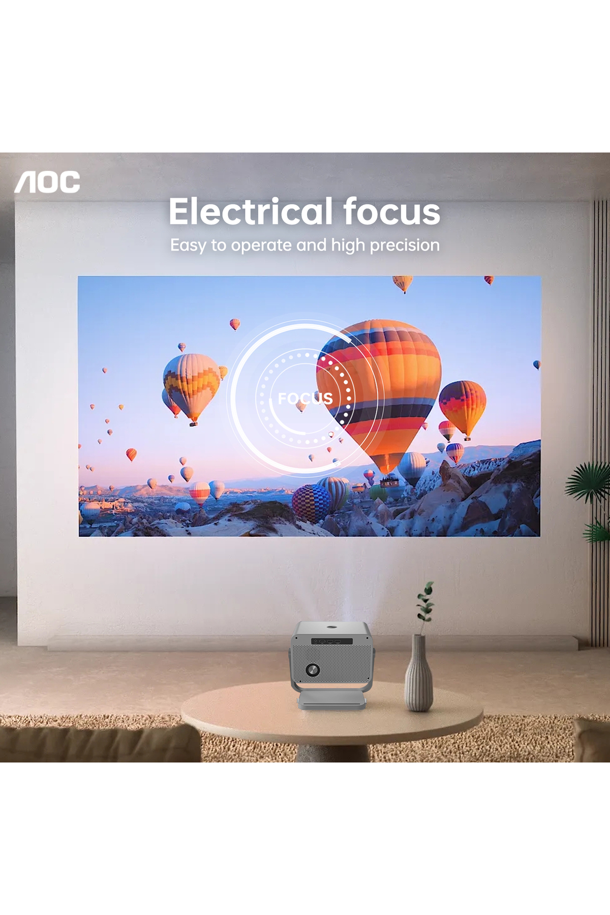 AOC 12000 Lumen Portable Projector 1080P 4K Support 5G WIFI6 300-Inch ...