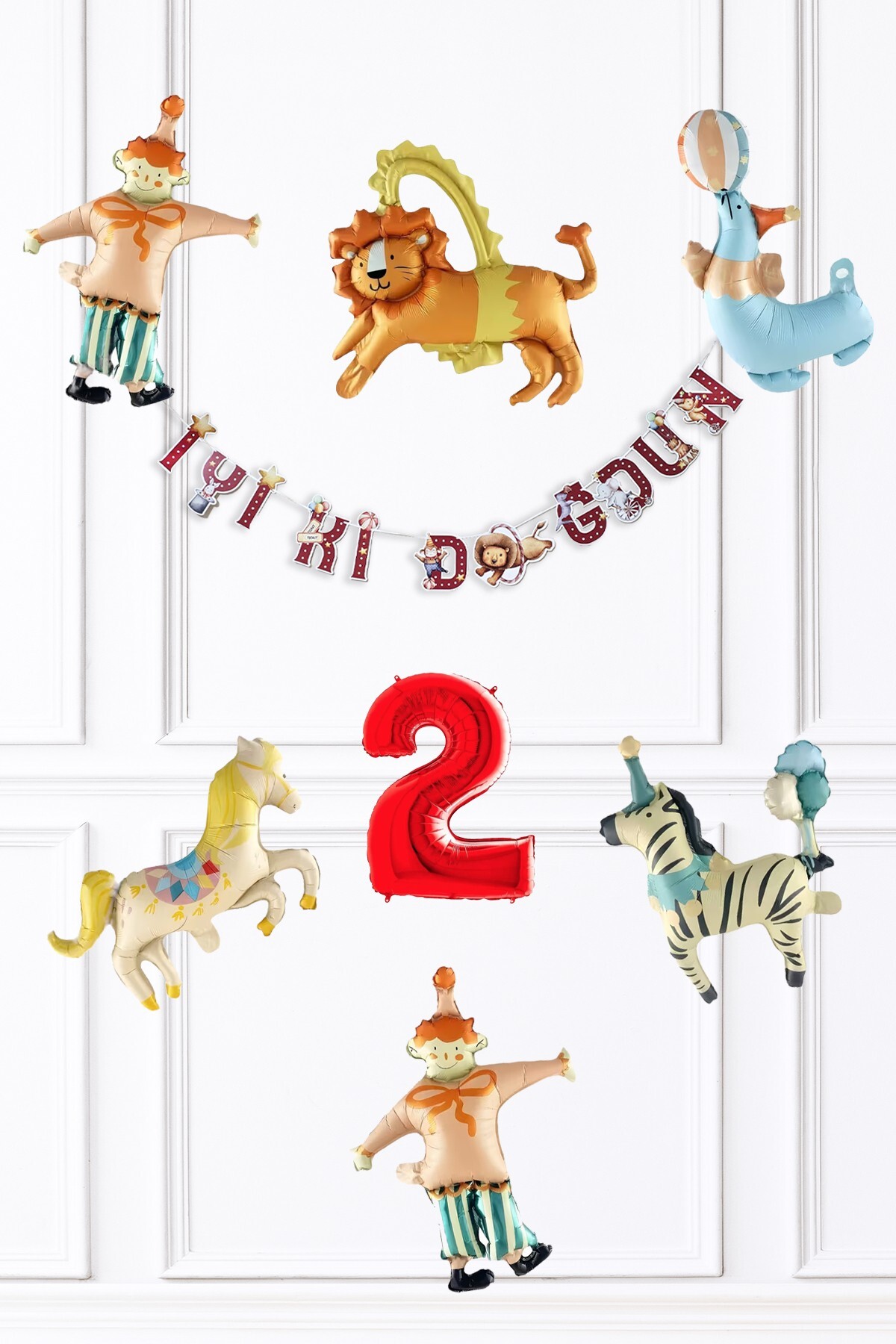 PEKSHOP Sirk Konsept Doğum Günü Balon ve Banner Seti - Fiyatı, Yorumları