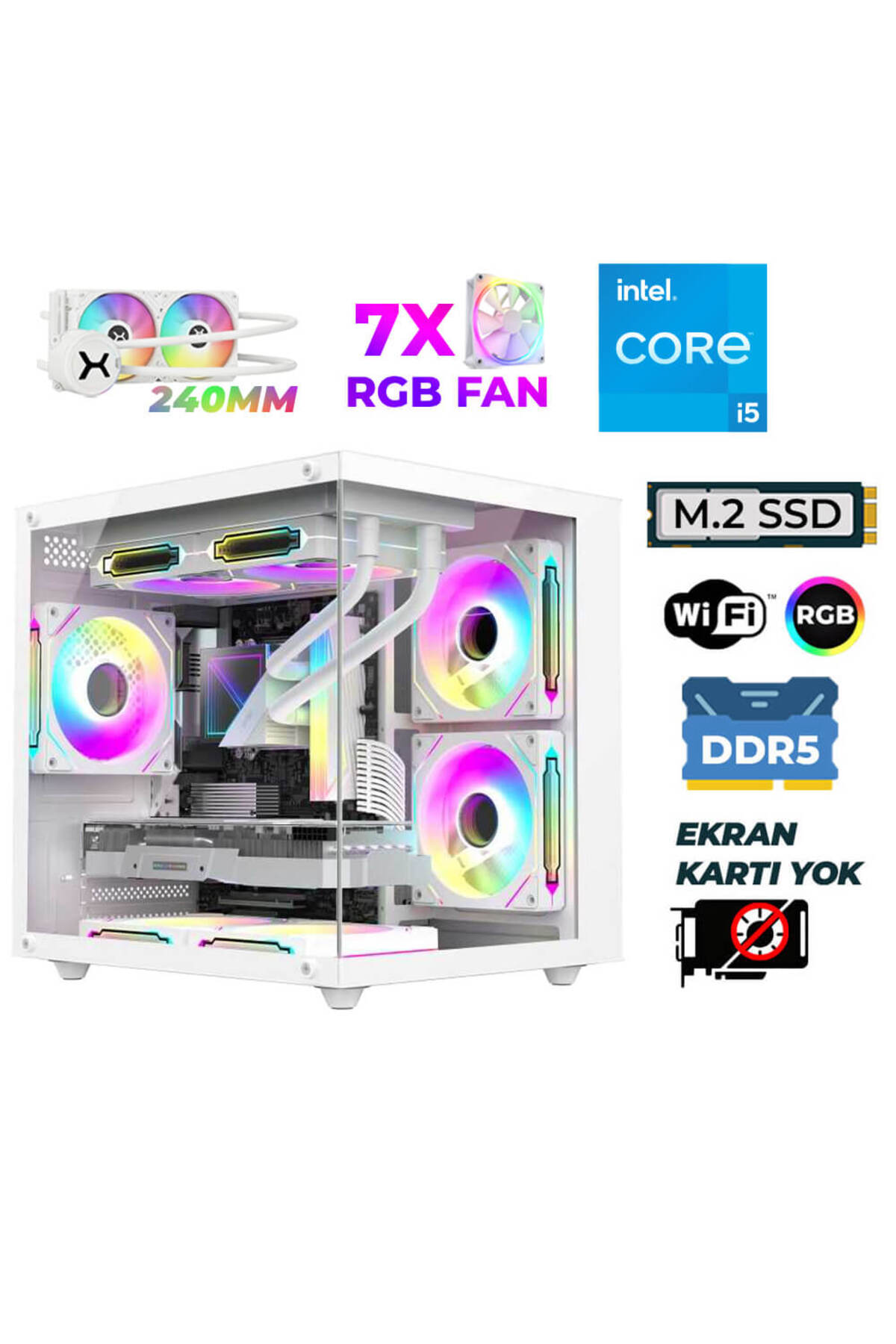 XASER Raze X190 Intel i5 14600K 16GB DDR5 Ram 512GB M.2 NVMe SSD Sıvı ...