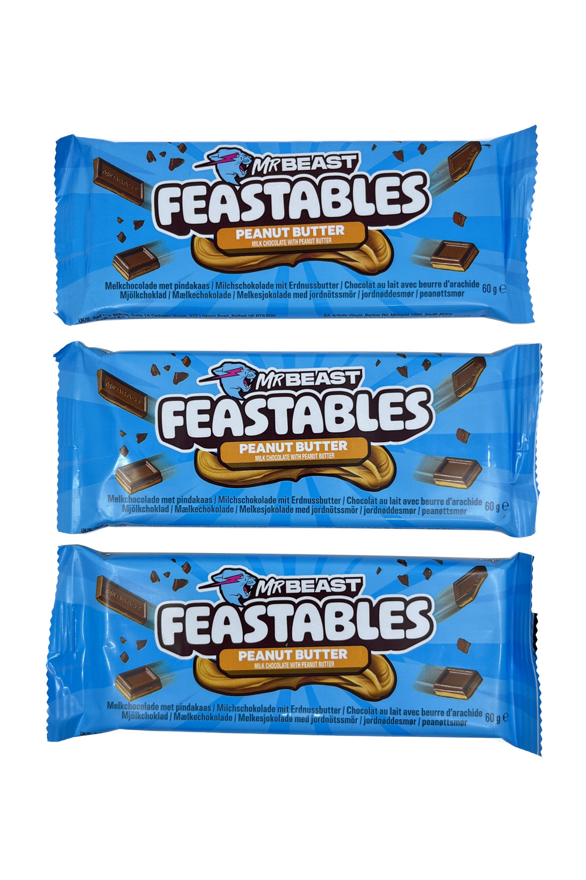 Feastables Mr Beast Peanut Butter - Fıstık Ezmeli Sütlü Çikolata (3 ...