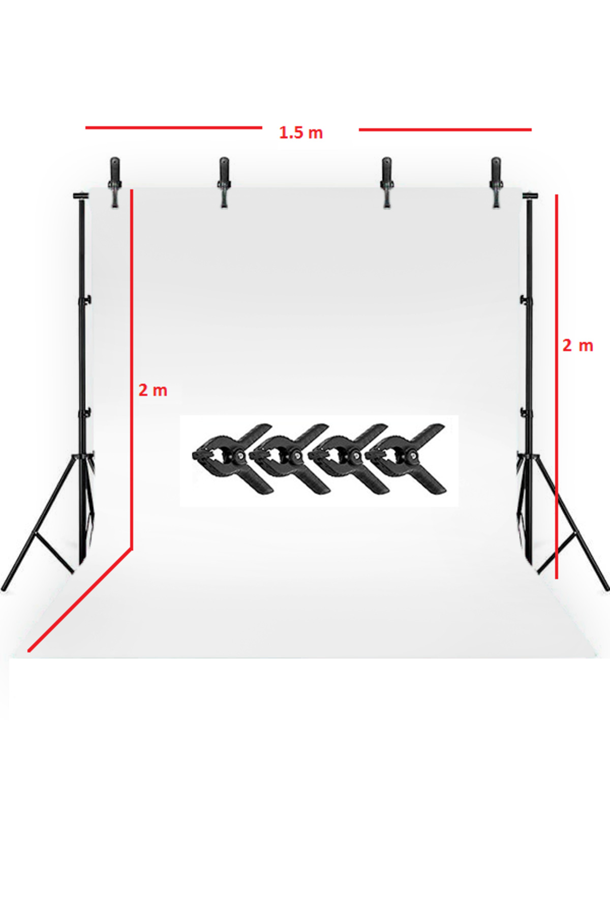 novatechpro 150x200 cm white screen beyaz fon perde foto ve Ürün ...