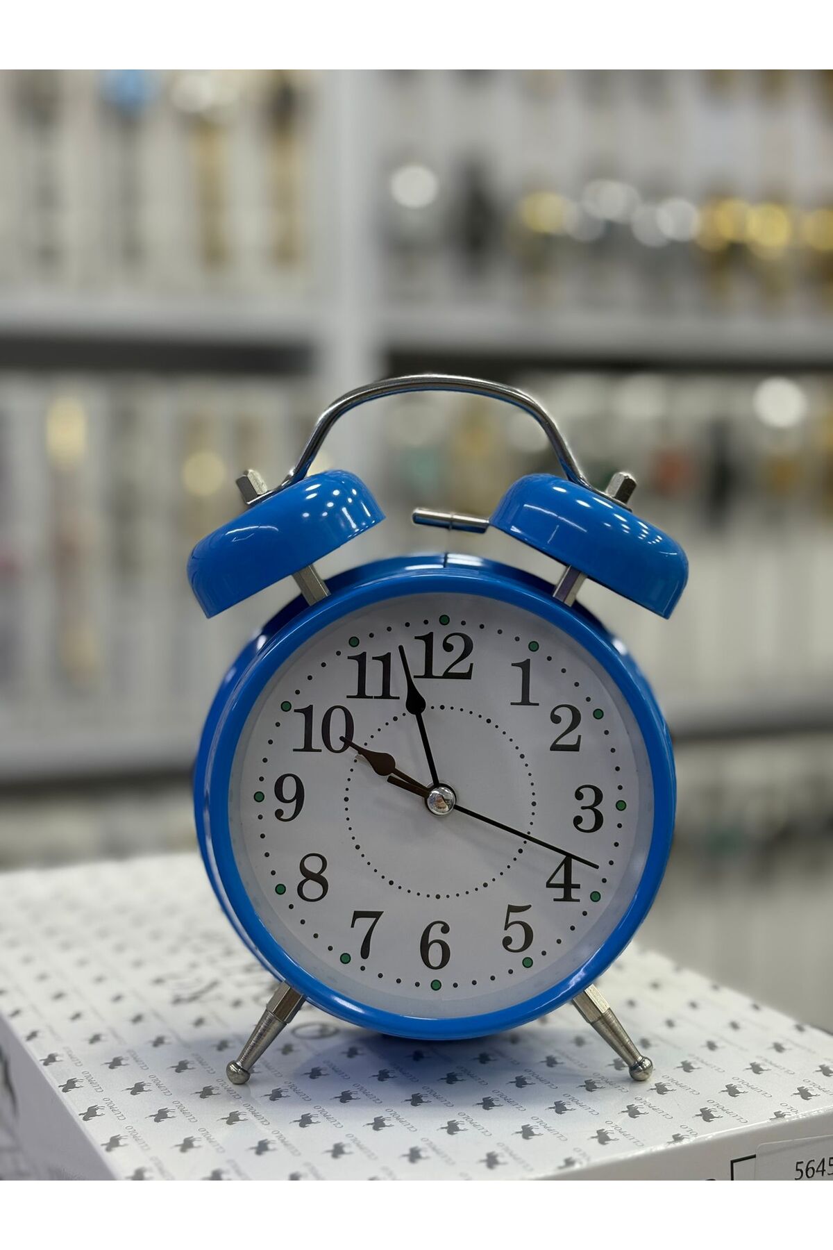 Mihristore Mavi Dekoratif Çalar Saat Metal Masa Saati Hediyelik ...