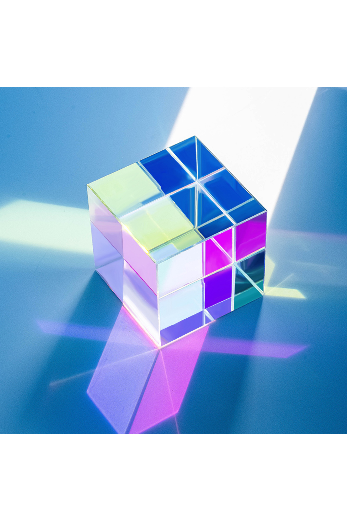 Choice Cube 4CM Mini K9 Crystal Cube Beads Optical Glass RGB Dispersion ...