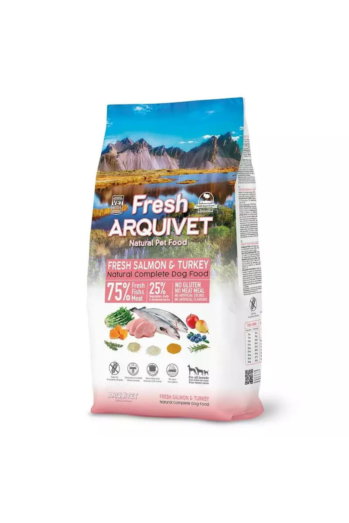 Other Hrană semi-umedă pentru câini ARQUIVET FRESH cu somon/curcan 10 ...