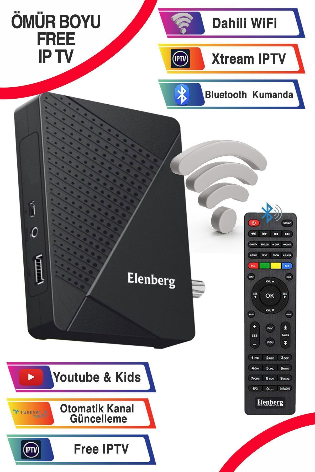 Elenberg Full HD Wi-Fi Çanaklı Uydu Alıcı ve Bluetooth Kumanda - Fiyatı ...