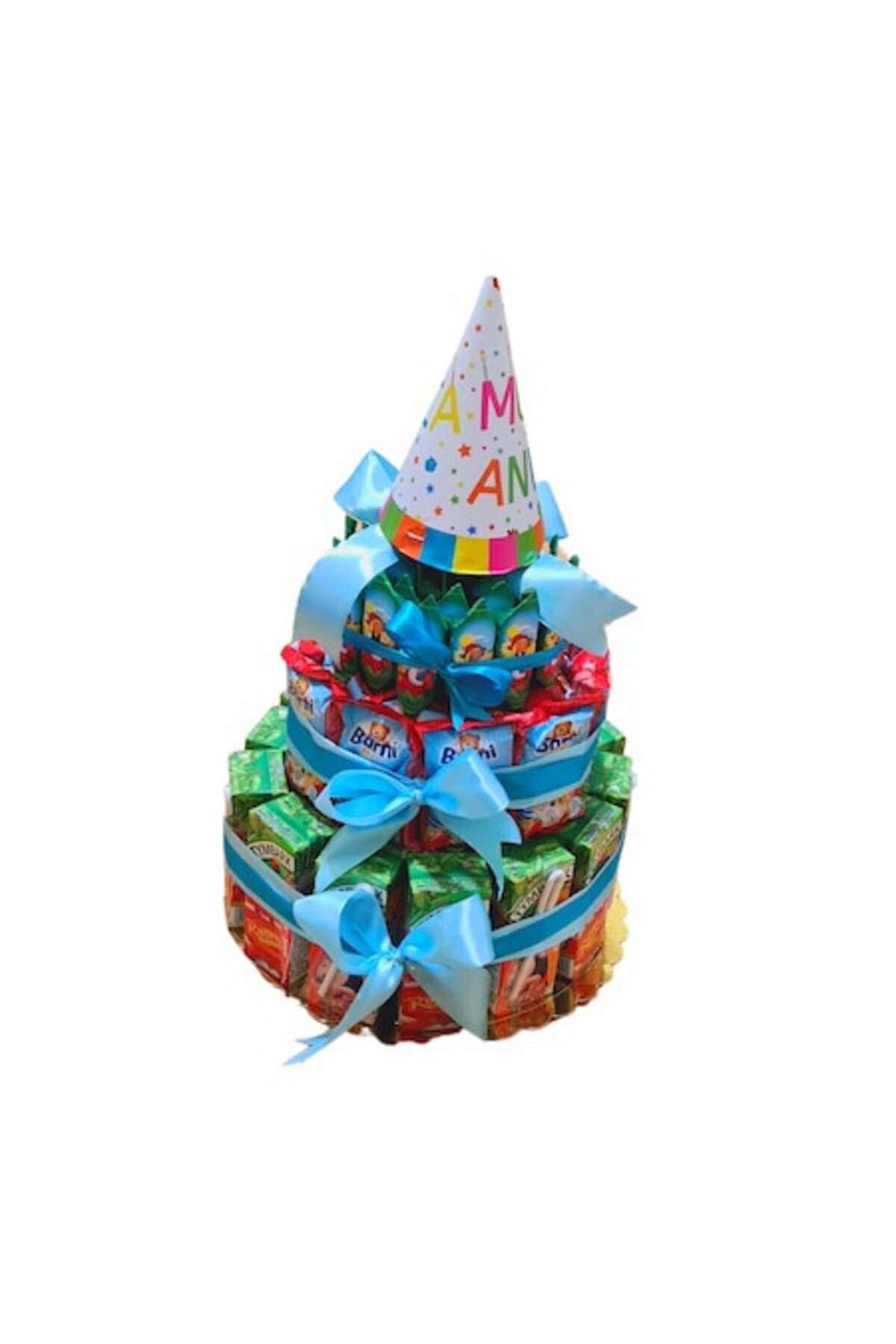 Buchet dulce Tort cadou Scufita Rosie cu dulciuri Bucuria, 85 dulciuri ...