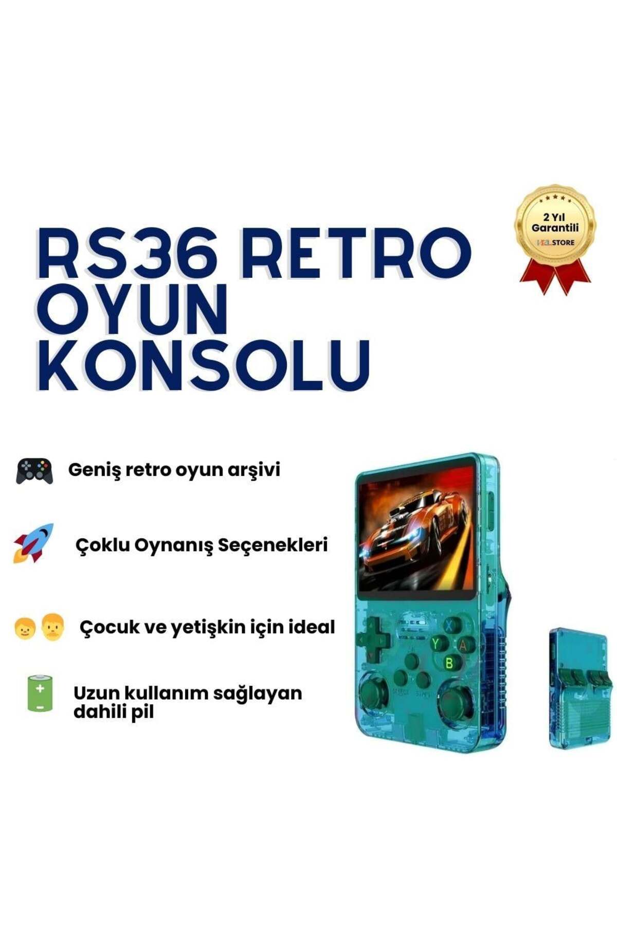 hızlı store RS36 ORetro Video Handheld Game Console 3.5" IPS Screen ...