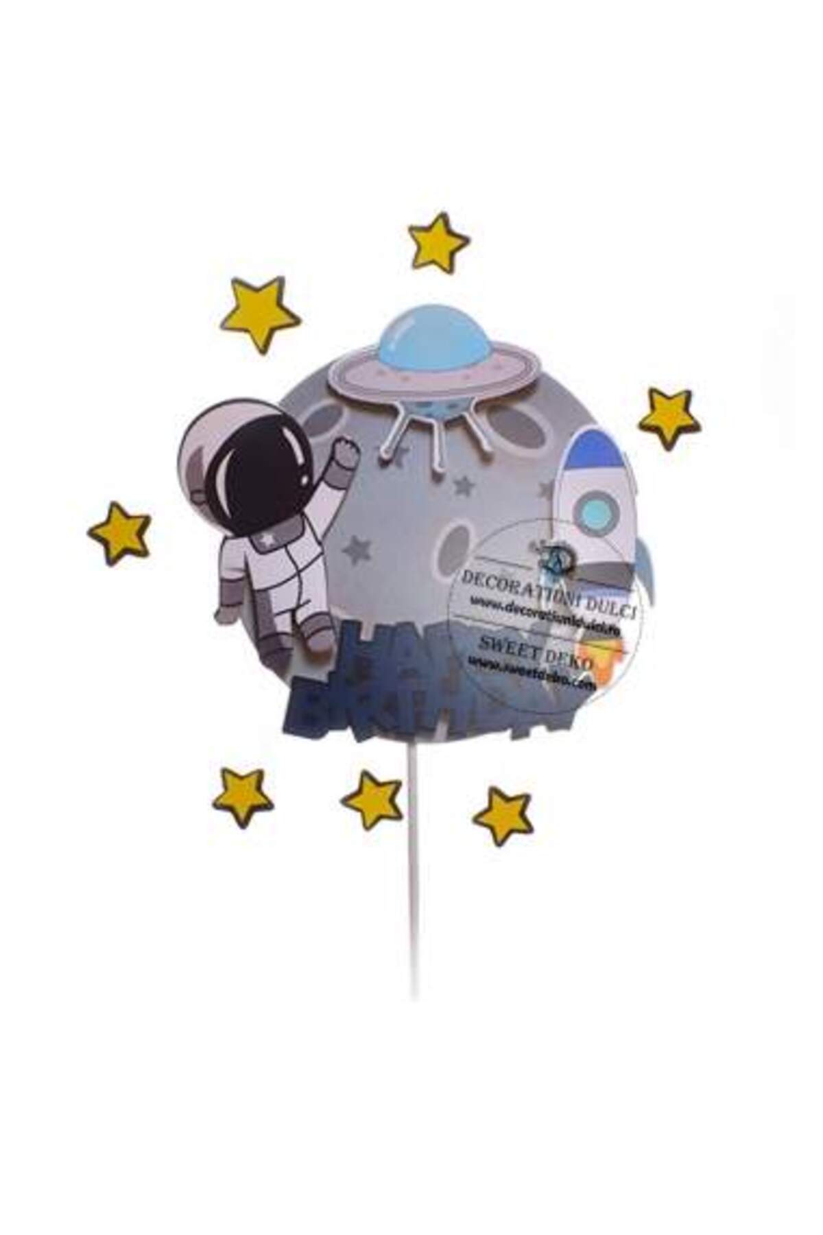Decoratiuni Dulci Astronaut and UFO, cardboard cake topper- Trendyol