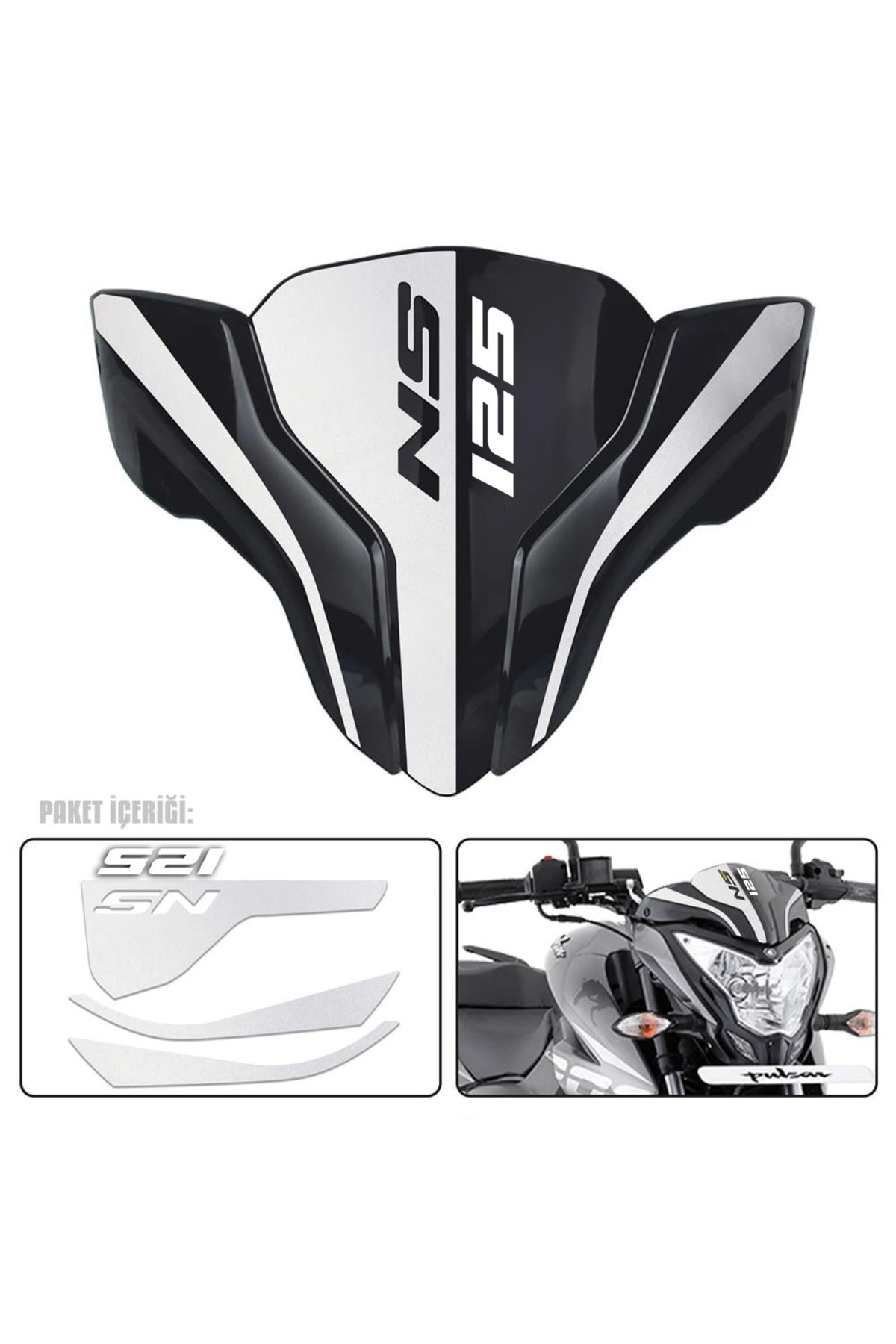 Redline Grafik Pulsar Ns 125 Ön Cam Sticker Reflektif Beyaz 125 ns ...