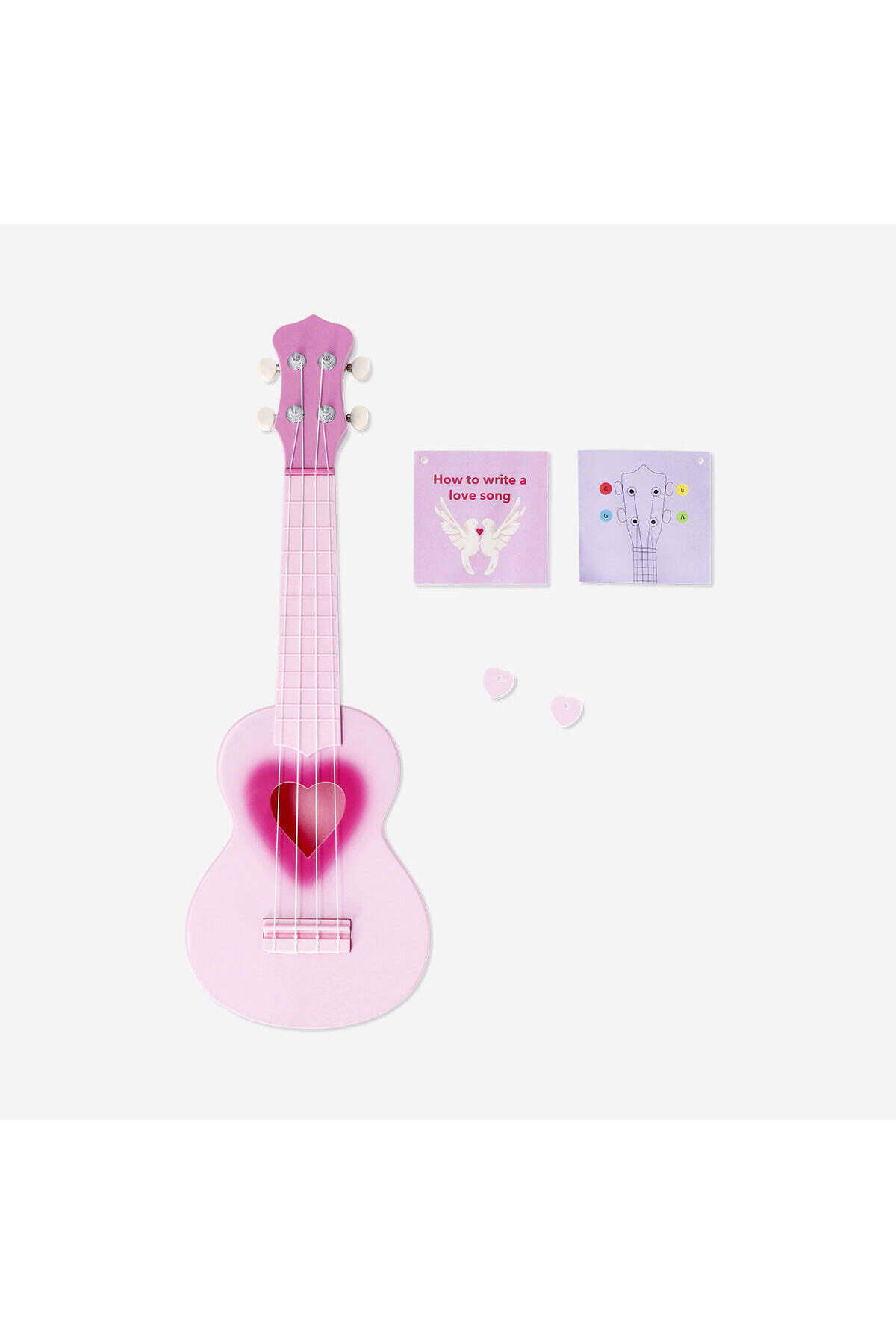 Flying Tiger Copenhagen Pembe Kalp Detaylı Ukulele - Fiyatı, Yorumları