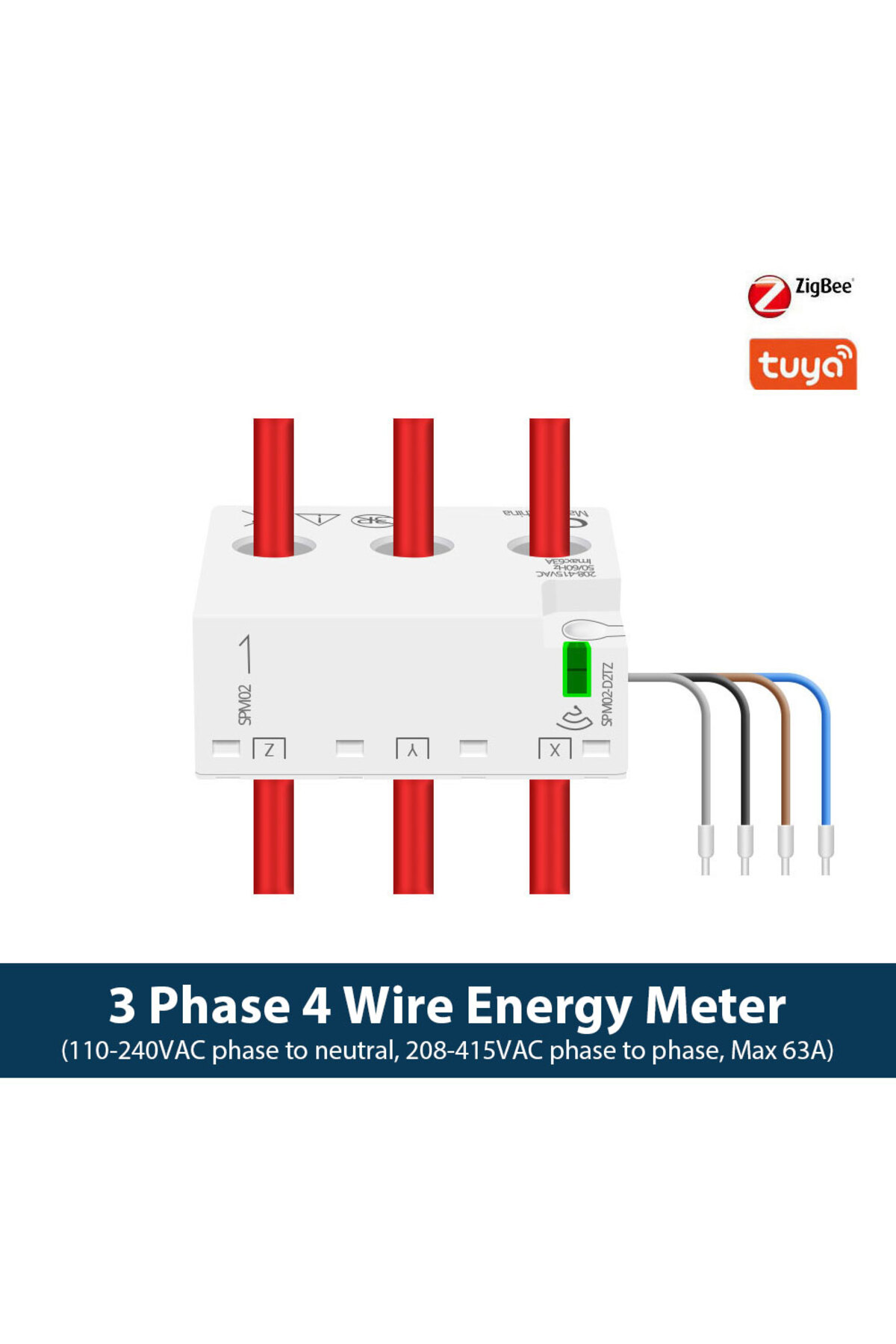 Choice 63A Zigbee 3 phase Zemismart 120A Zigbee WiFi 3 Phase Energy ...