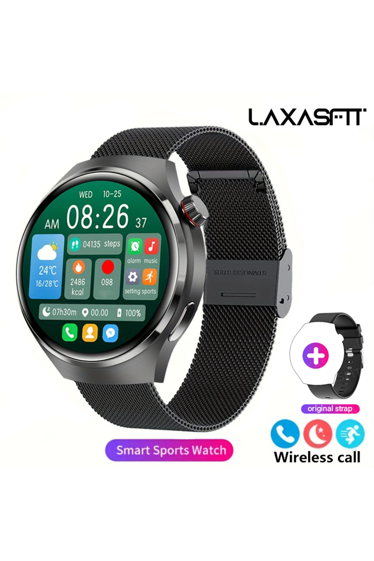 Choice Black ML LAXASFIT 2025 New Men's Smart Watch HD Screen Heart ...