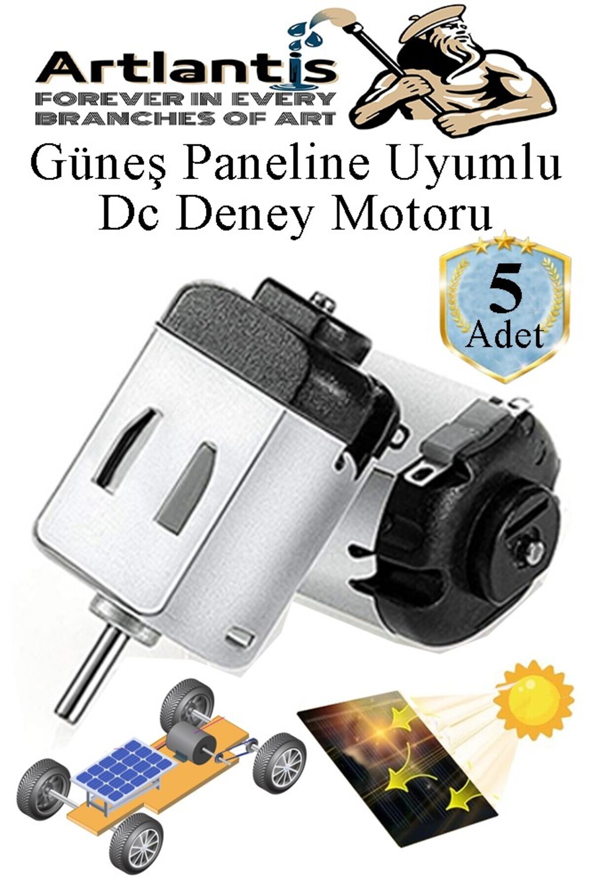 Artlantis Mini Solar Motor 5 Adet Varistor Dc Motor Güneş Paneline ...