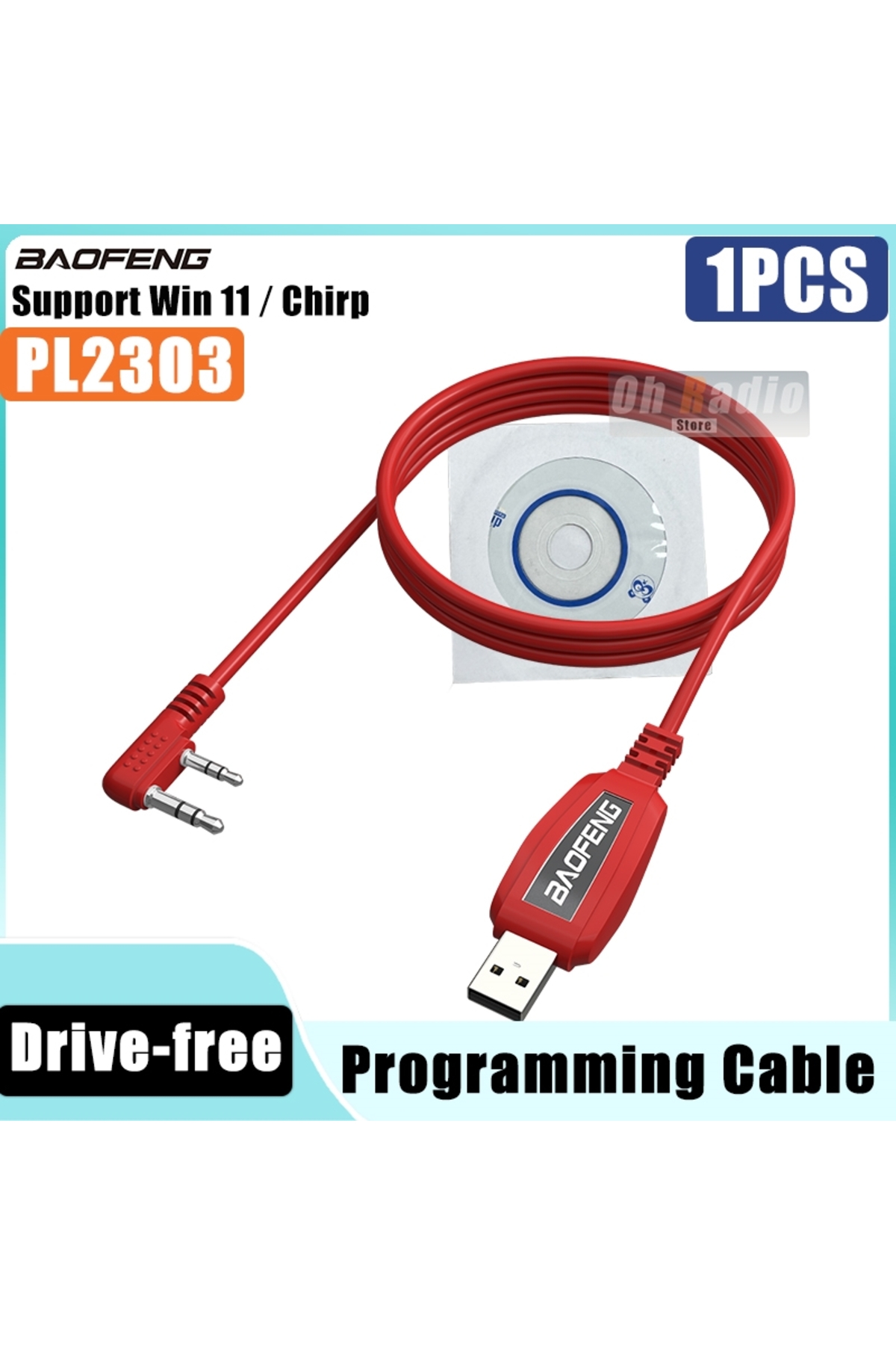Choice BAOFENG Red-PL2303 Chip Baofeng USB Programming Cable Support ...