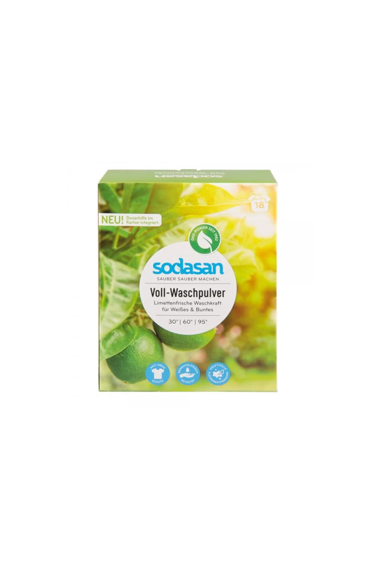 Sodasan Bio powder detergent for heavy duty universal laundry with Lime ...