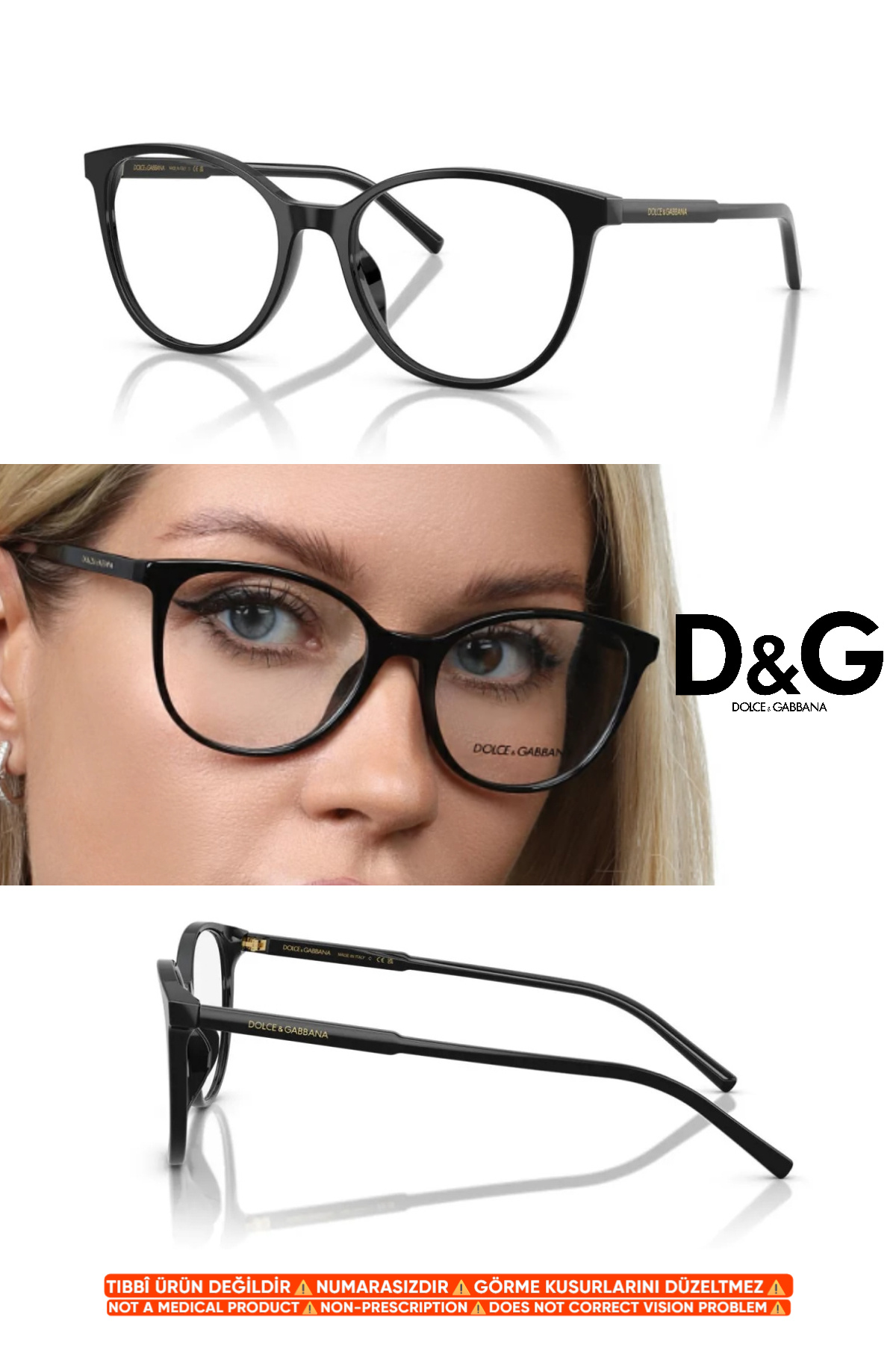 Dolce&Gabbana DG3425 501 52-18 145 + Premium Blue Light Protection ...