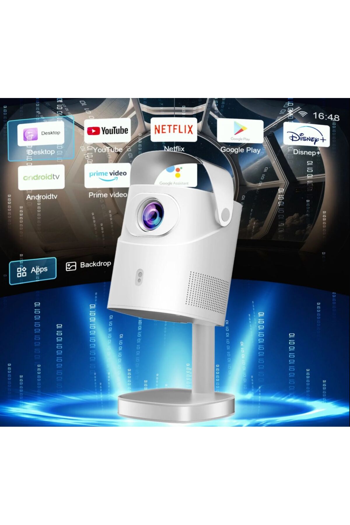 SmartBarrier Smart Barry 4K HDR Projector - Supports 5G Wi-Fi and ...