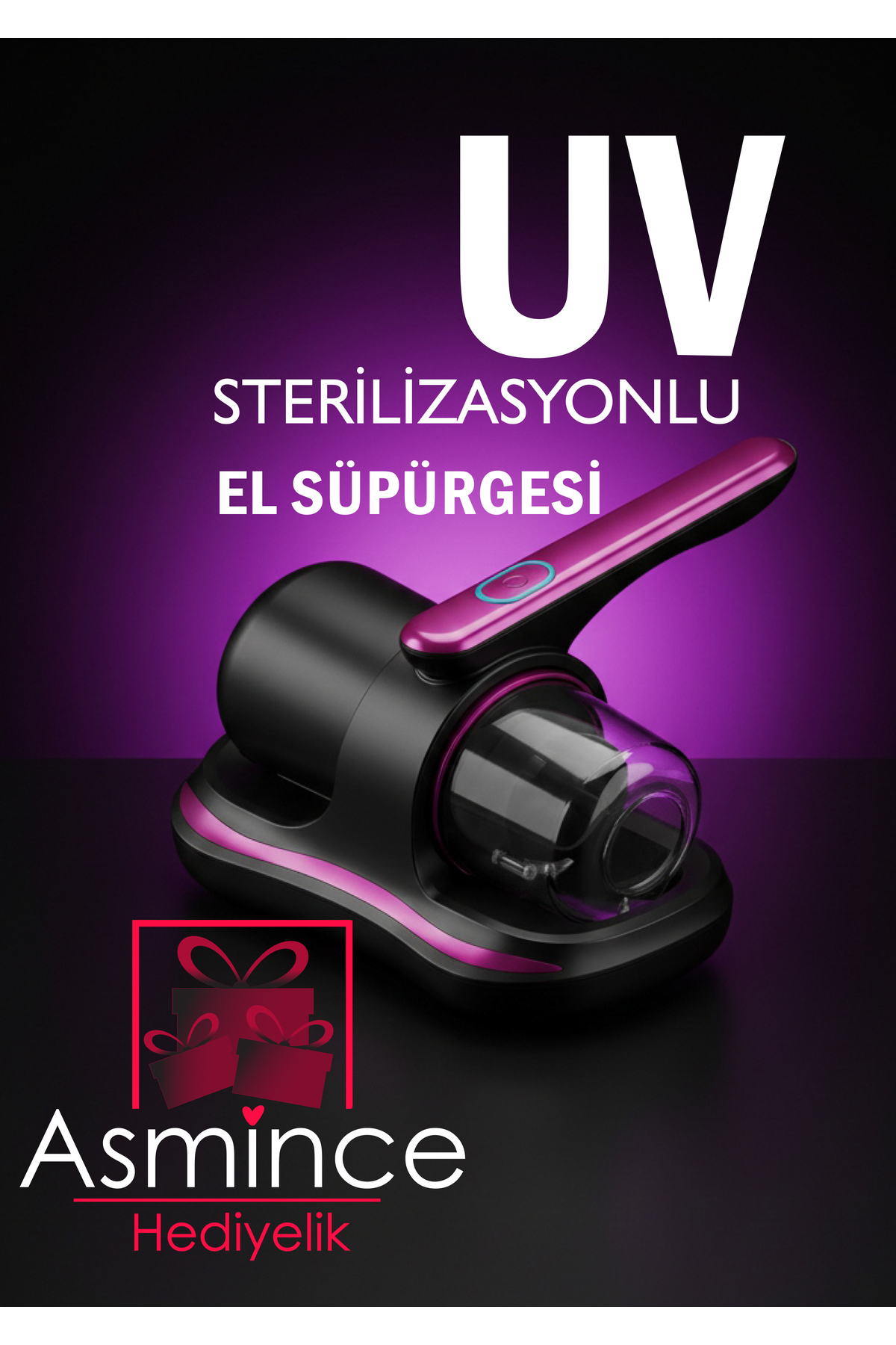 asmince Kablosuz Şarjlı Yatak Kanepe Halı Toz Tüy Alerji Süpürge Uv ...