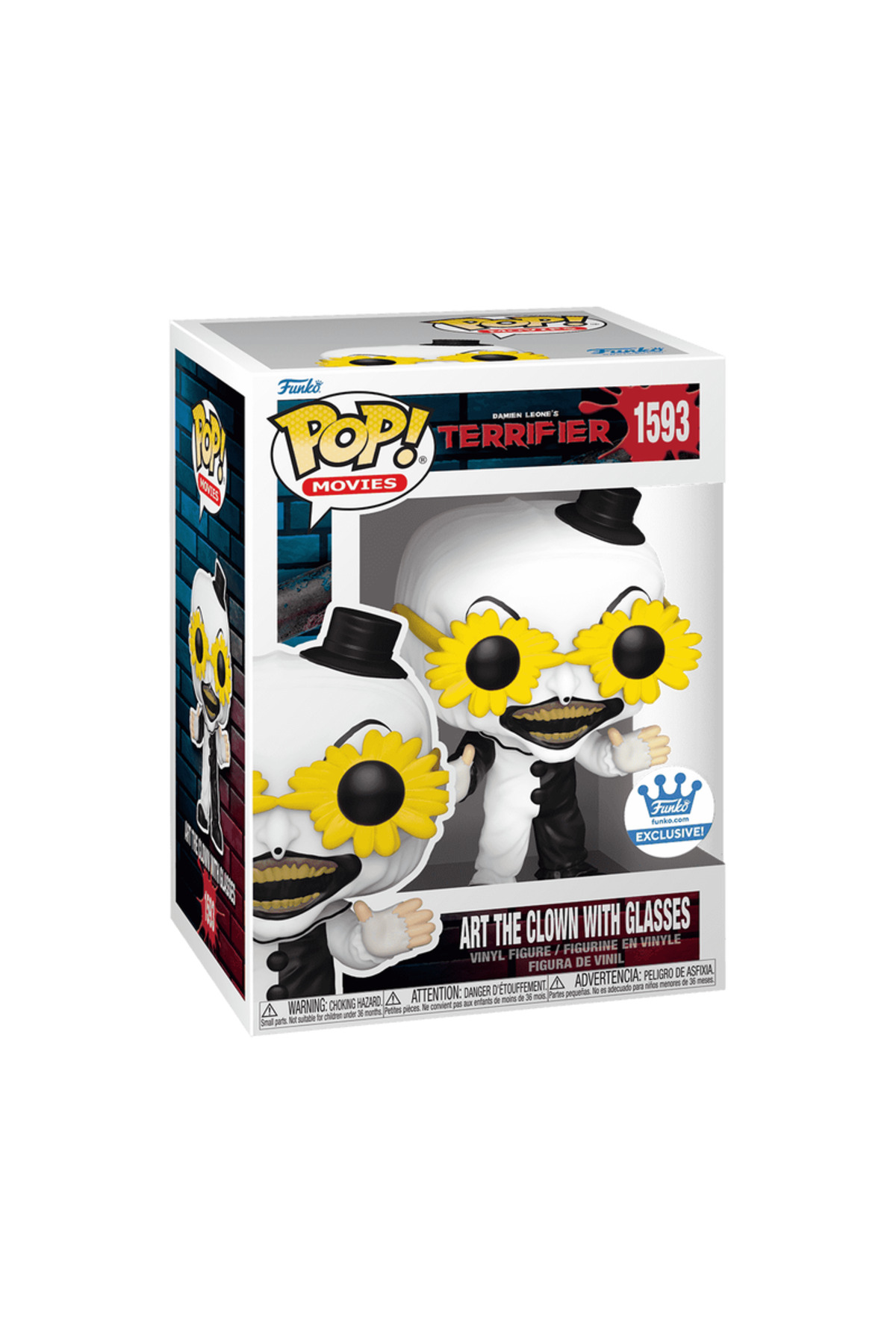 Funko Pop! Terrifier - Art the Clown With Glasses Vinyl Figure #1593 ...