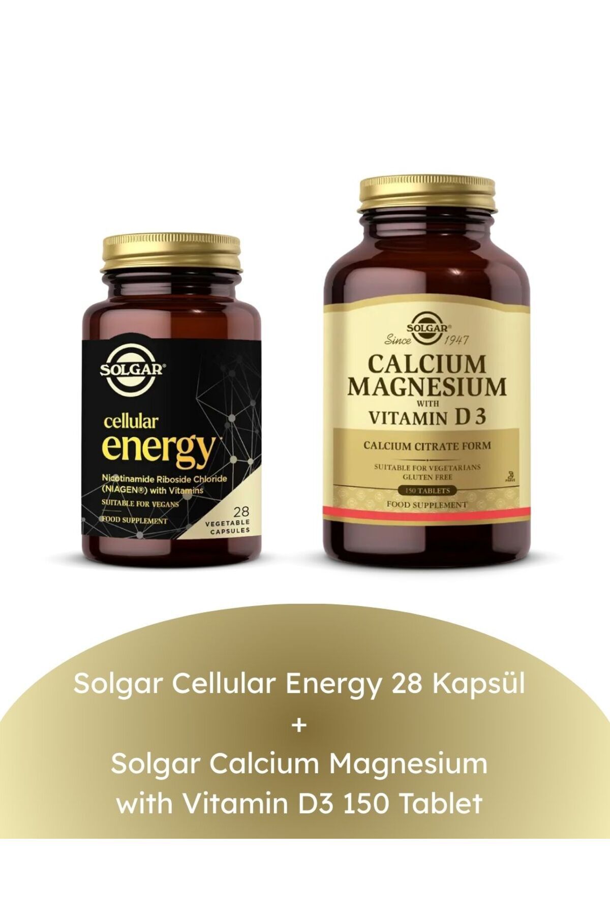 Solgar Cellular Energy 28 Kapsül + Calcium Magnesium with Vitamin D3 ...
