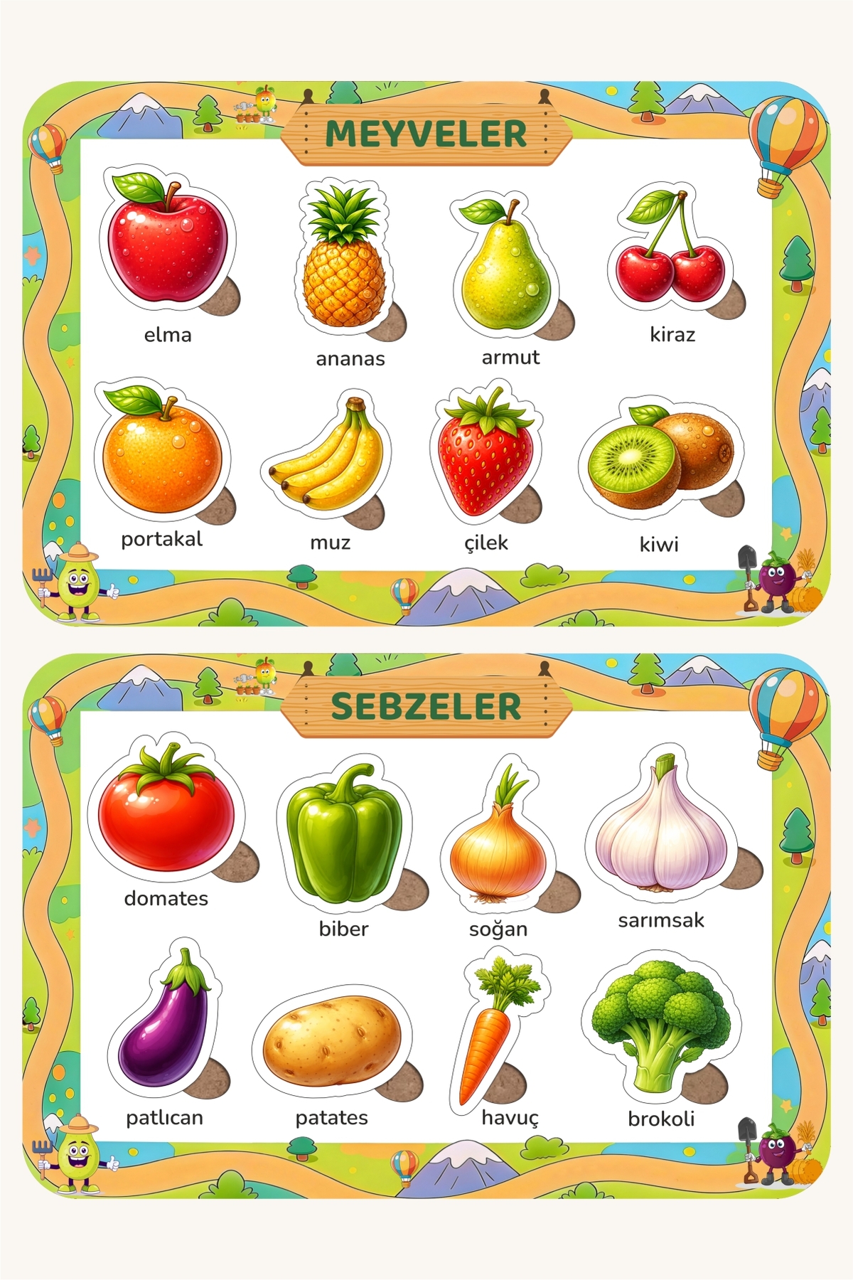 NCPUZZLES Ahşap Türkçe Eğitici ve Öğretici 2'li Yapboz Seti - Meyveler ...