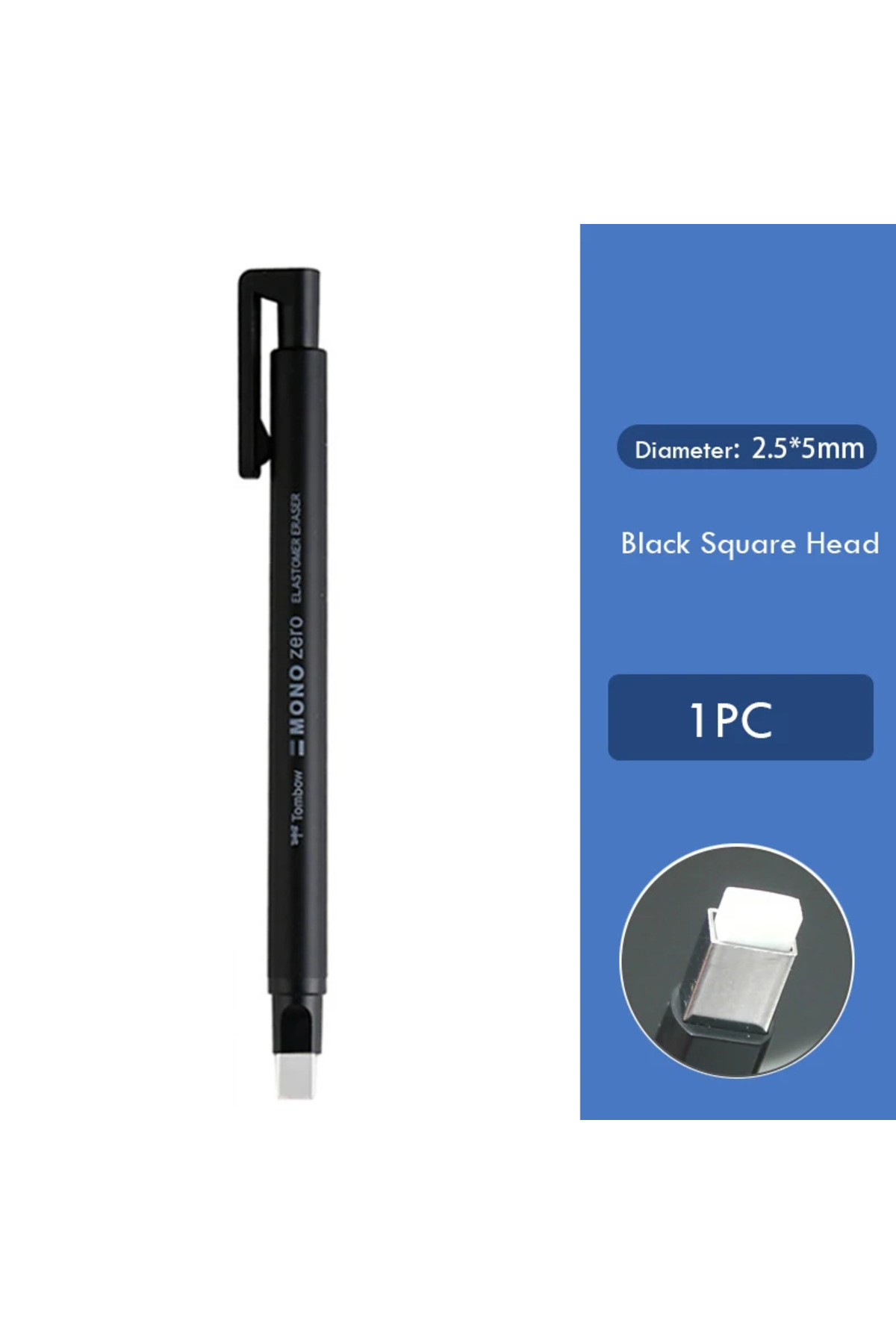 Choice Square-Black Tombow Mono Zero Eraser Precision Tip Pen-Style ...