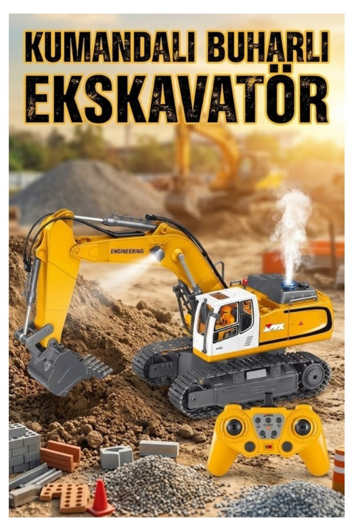 scntoys 1:18 Uzaktan Kumandalı Full Fonksiyon Şarjlı Işıklı Kepçe ...