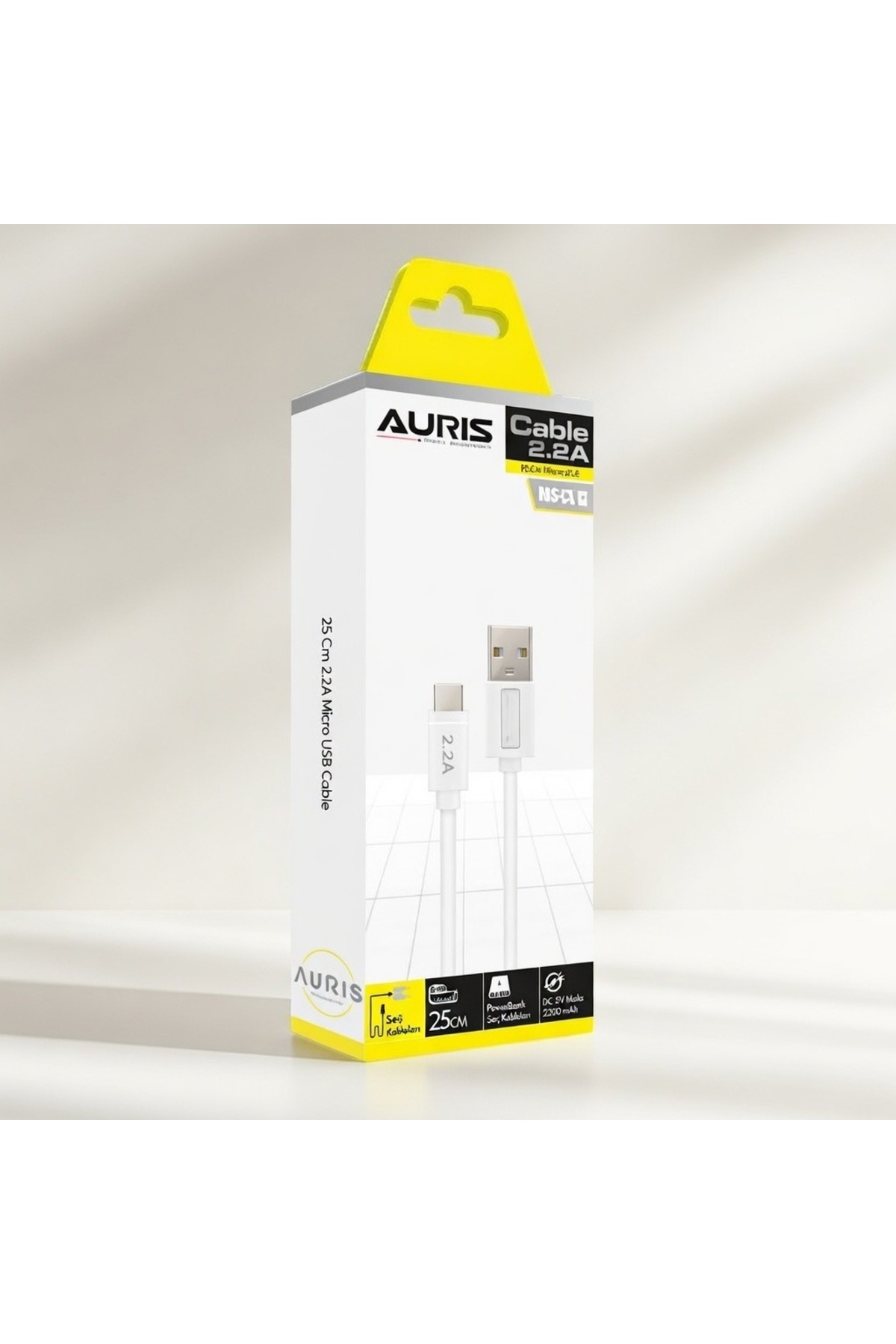 Auris CB-13 Type-A to Micro USB Şarj Kablosu 0.25m - Fiyatı, Yorumları