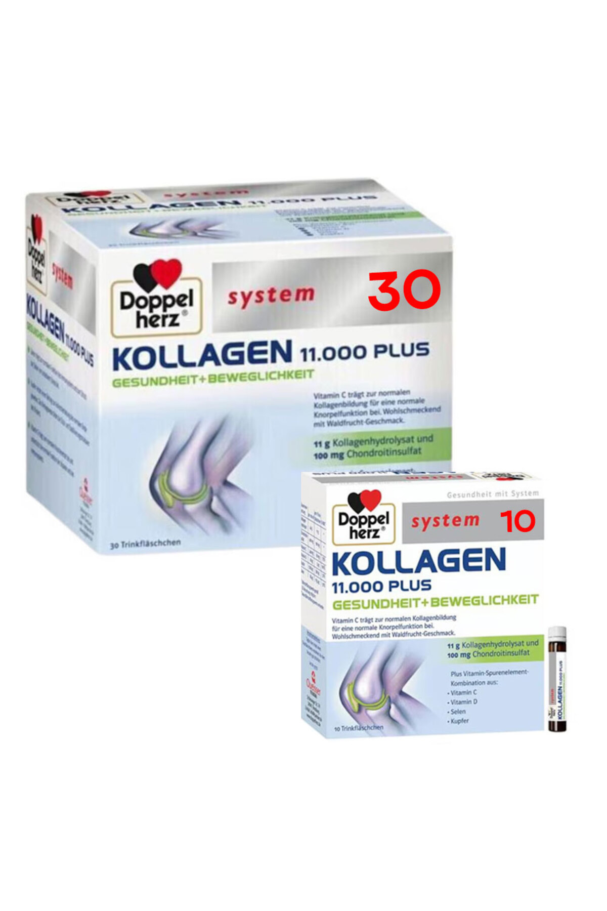 Doppelherz Monodoze Kollagen 11 000 Plus, 30 Monodoze + 10 Monodoze ...