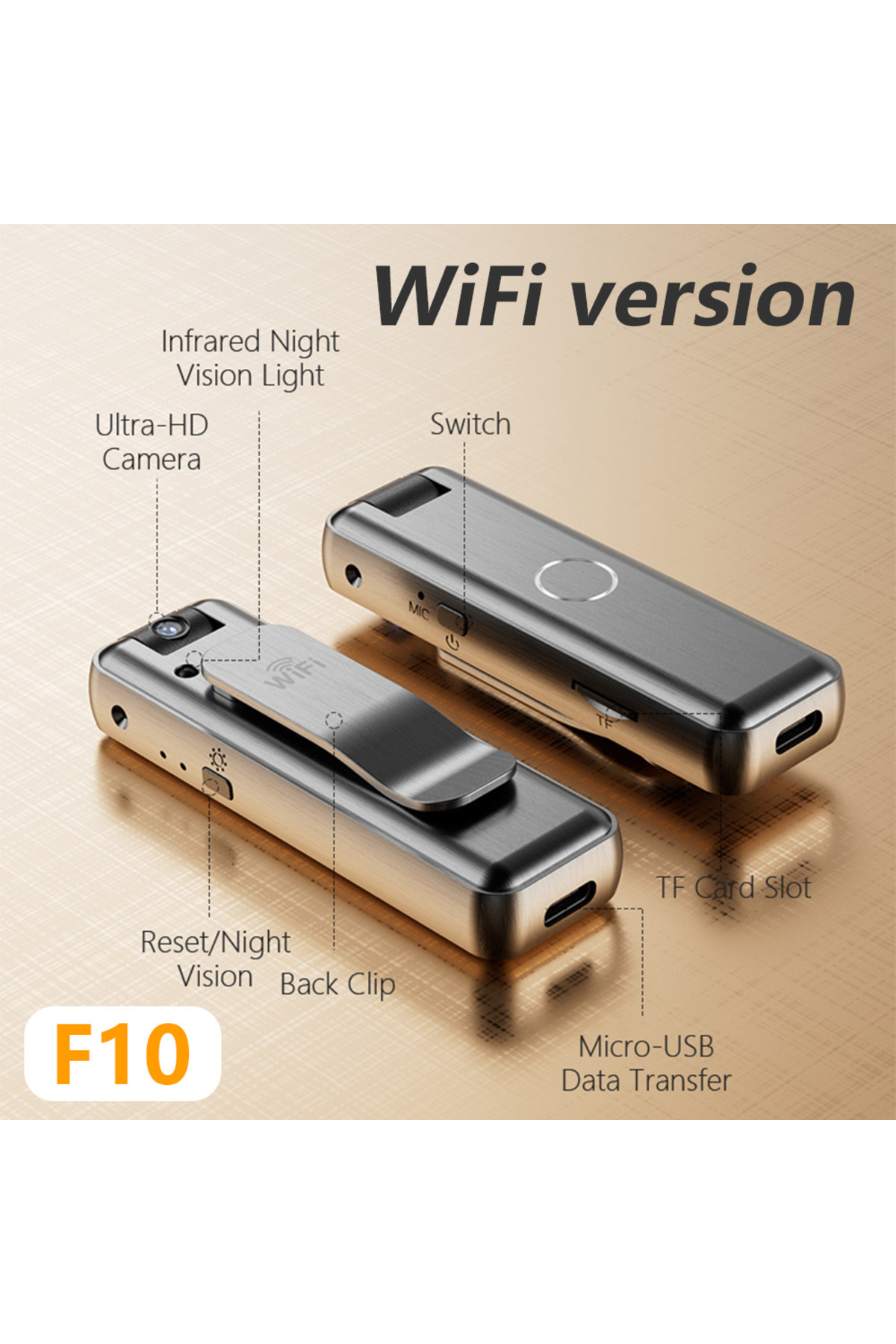 Choice F10 WIFI 2K Mini WiFi Camera Portable Pocket Body Cams Loop ...