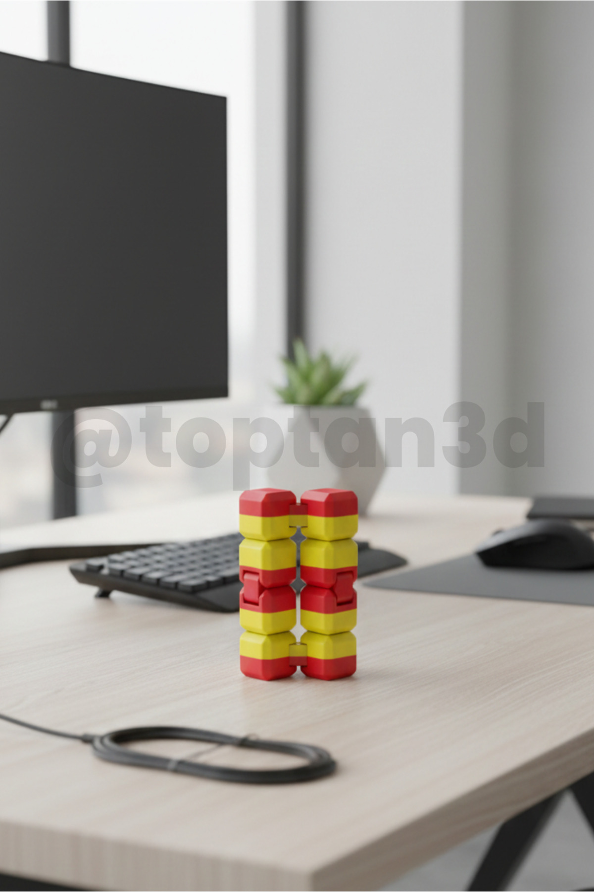Toptan3D Sarı Kırmızı Stres Küpü, Fidget ,Sonsuz Küp, infinity cube ...