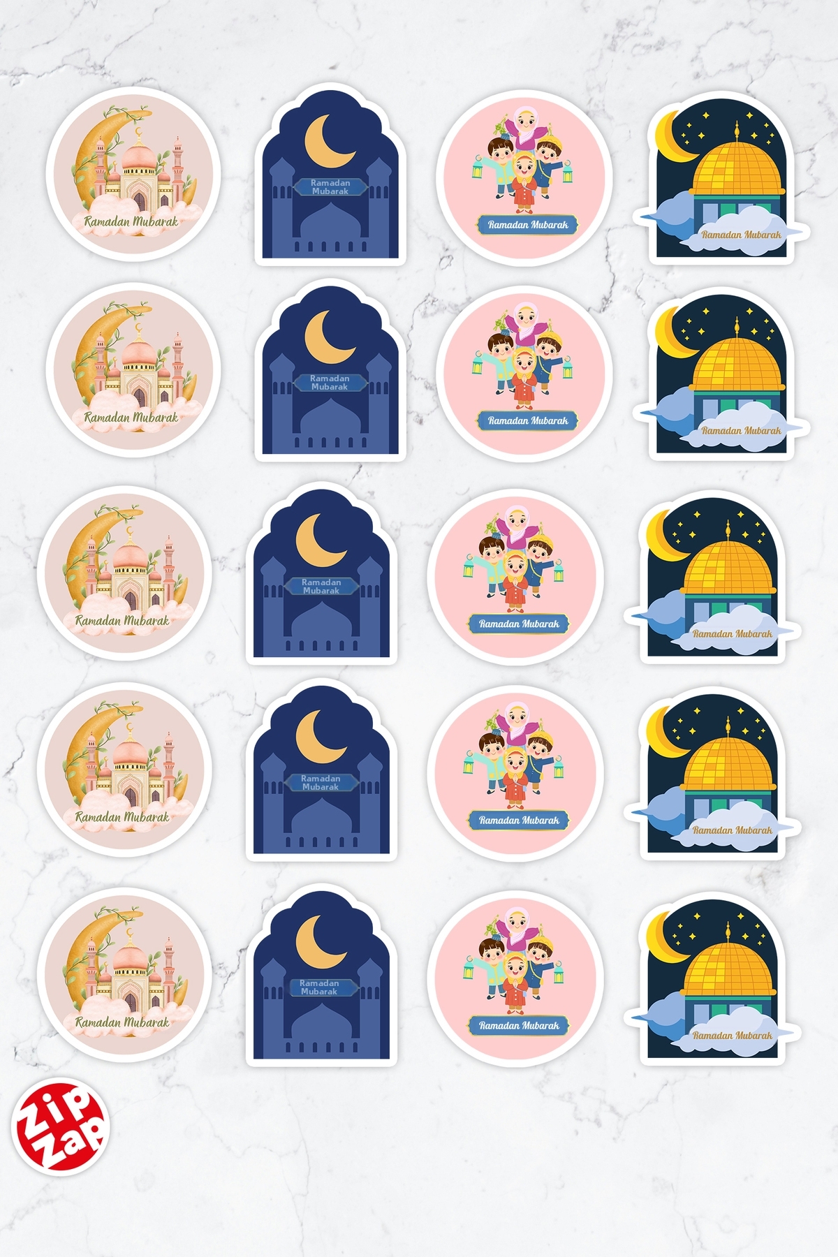 ZipZap Ramadan Mubarak Ramadan Phone Laptop Bullet Journal Adhesive ...