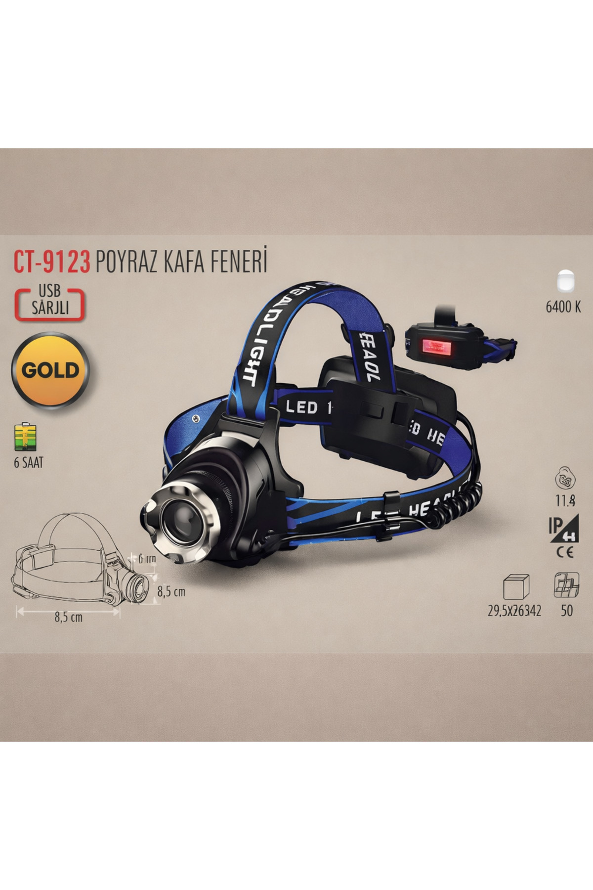 PRİZMAEV CATA CT-9123 POYRAZ AYARLANABİLİR LED KAFA FENERİ 5W 3MODLU ...