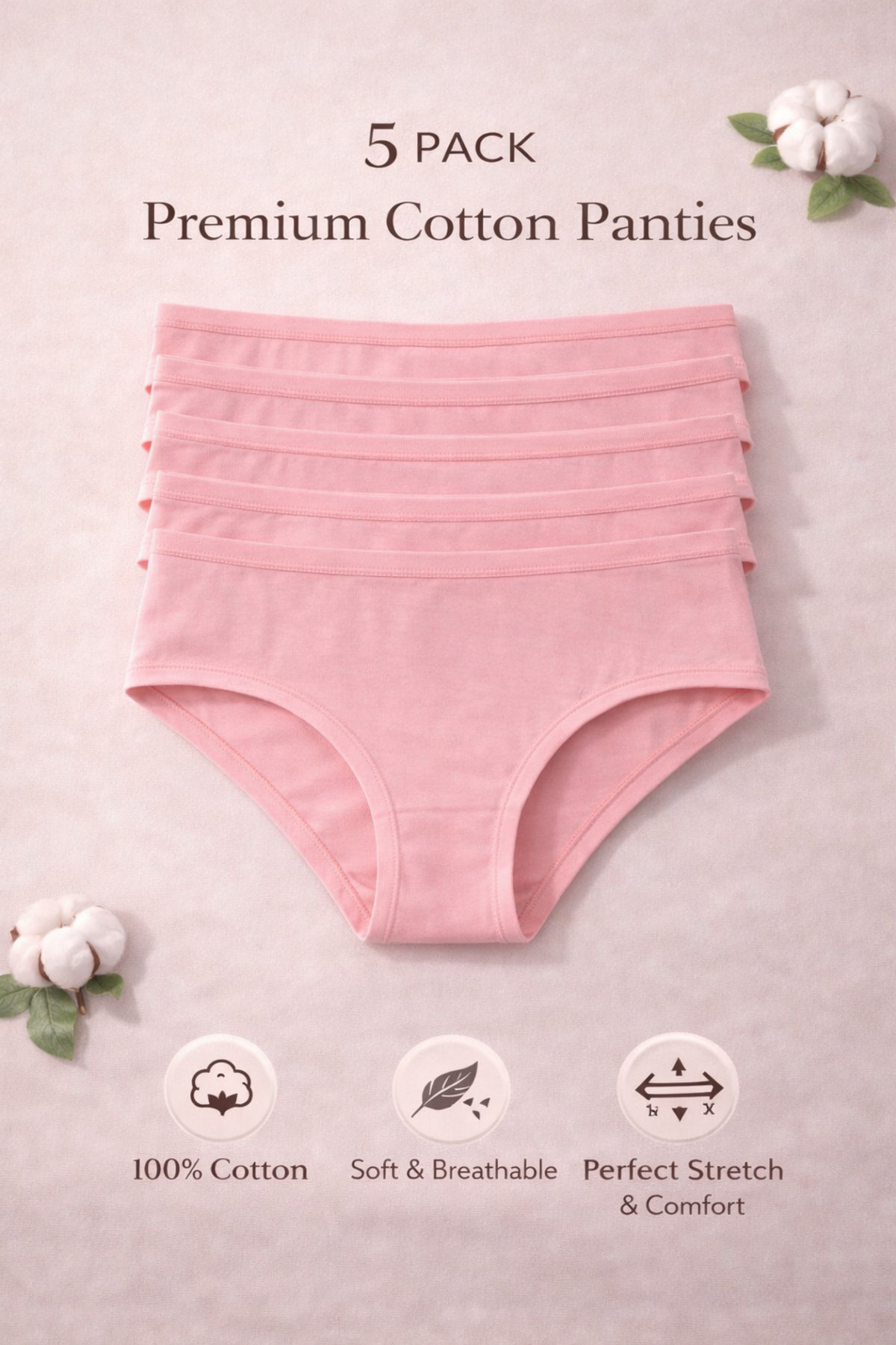 Yohannes Club Womens Hipster Basic Slip Panties Breathable Cotton