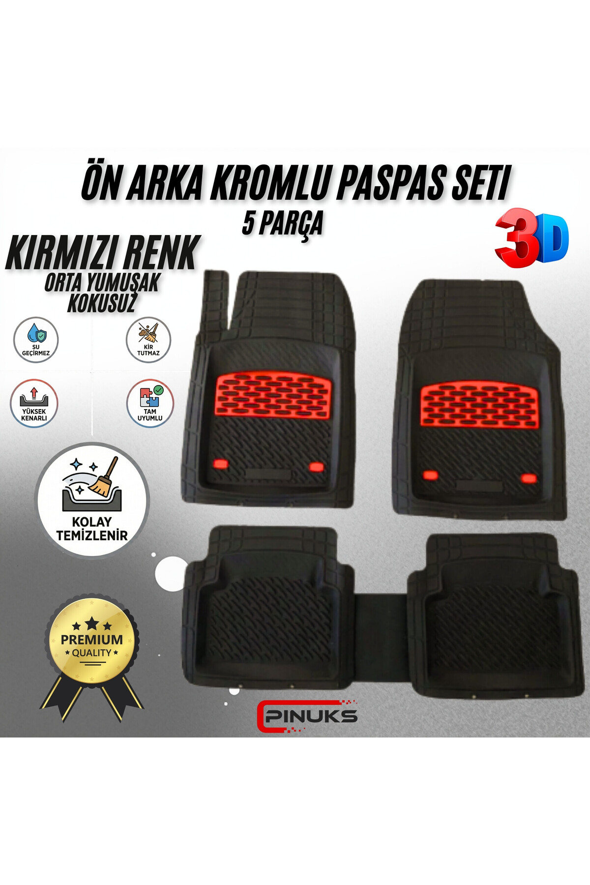 PİNUKS RENAULT MEGANE 2 2005 MODEL UYUMLU SİYAH- KIRMIZI RENK PREMİUM ...