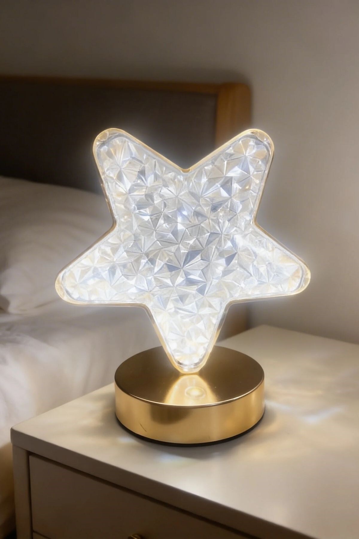 Buffer ® Yıldız Model Kristal LED Masa Lambası – Dokunmatik, 3 Renk ...