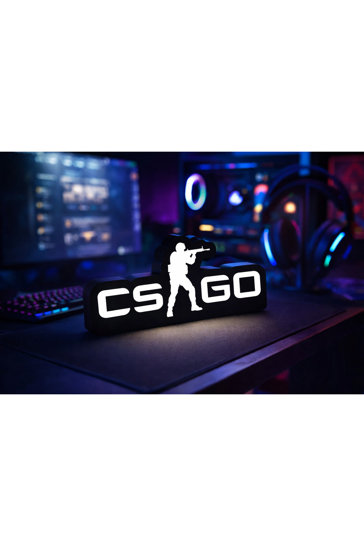 Bambu Lab CS GO Işıklı LED Dekoratif Lamba – 3D Yazı Gamer Masaüstü ...