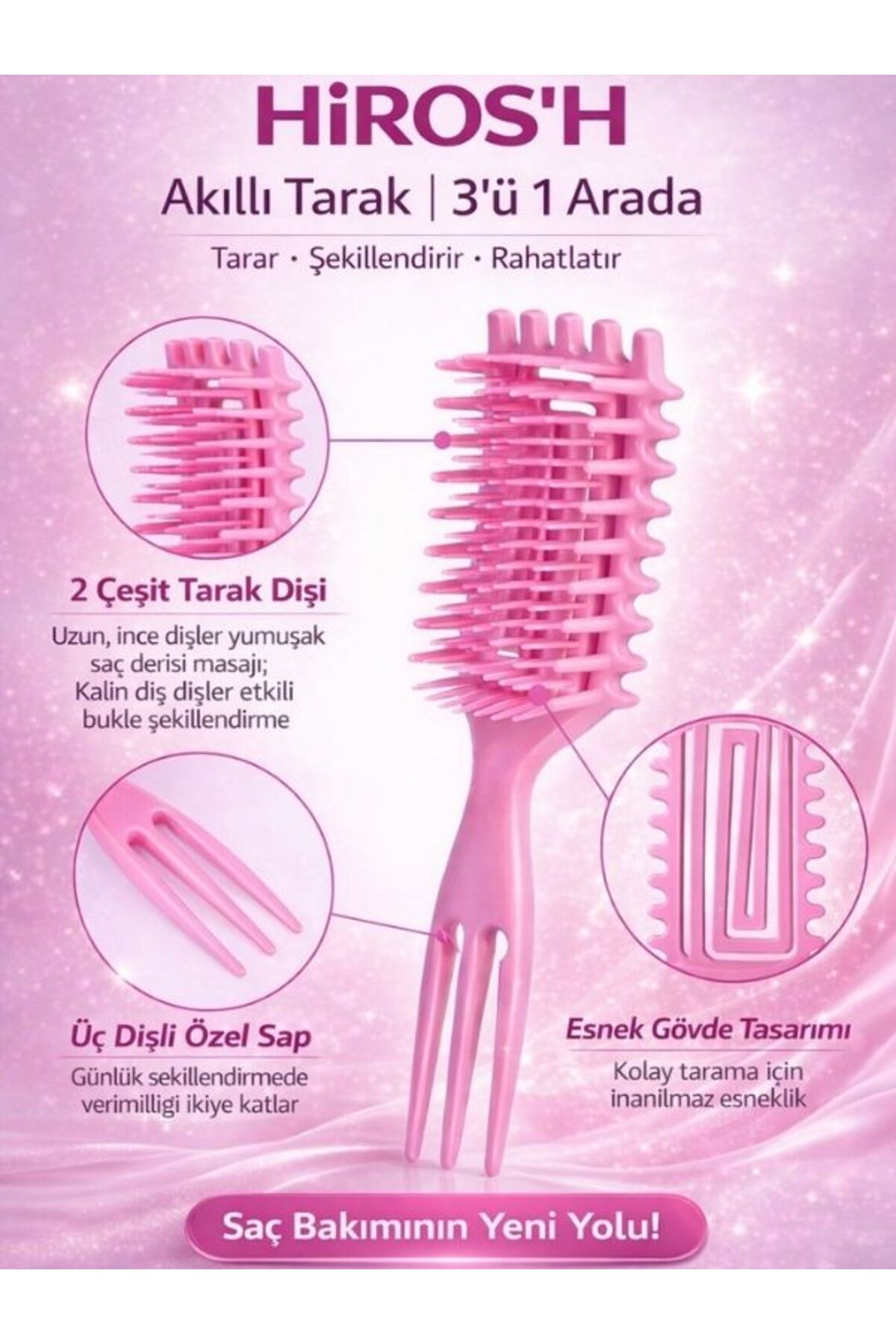 HİROS'H Yeni Nesil Profesyonel Akıllı Tarak 3in1 - Fiyatı, Yorumları