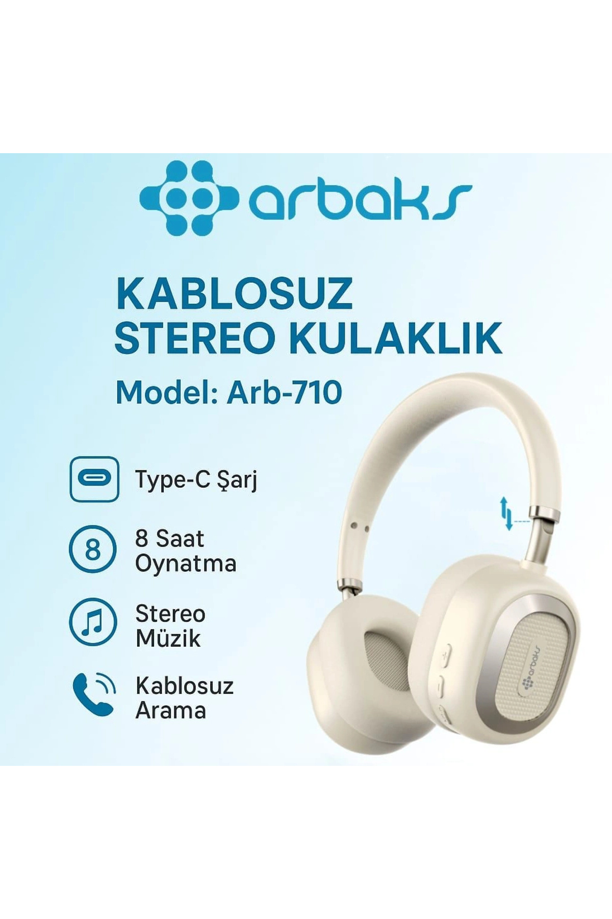 GenelTedarik Kablosuz Stereo Kulaklık • Type-C Şarj • 8 Saat Oynatma ...